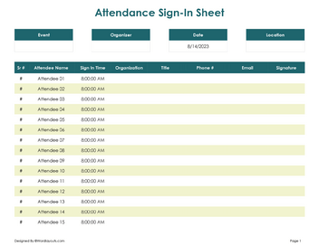 Free Meeting Attendance Template for Excel & Word