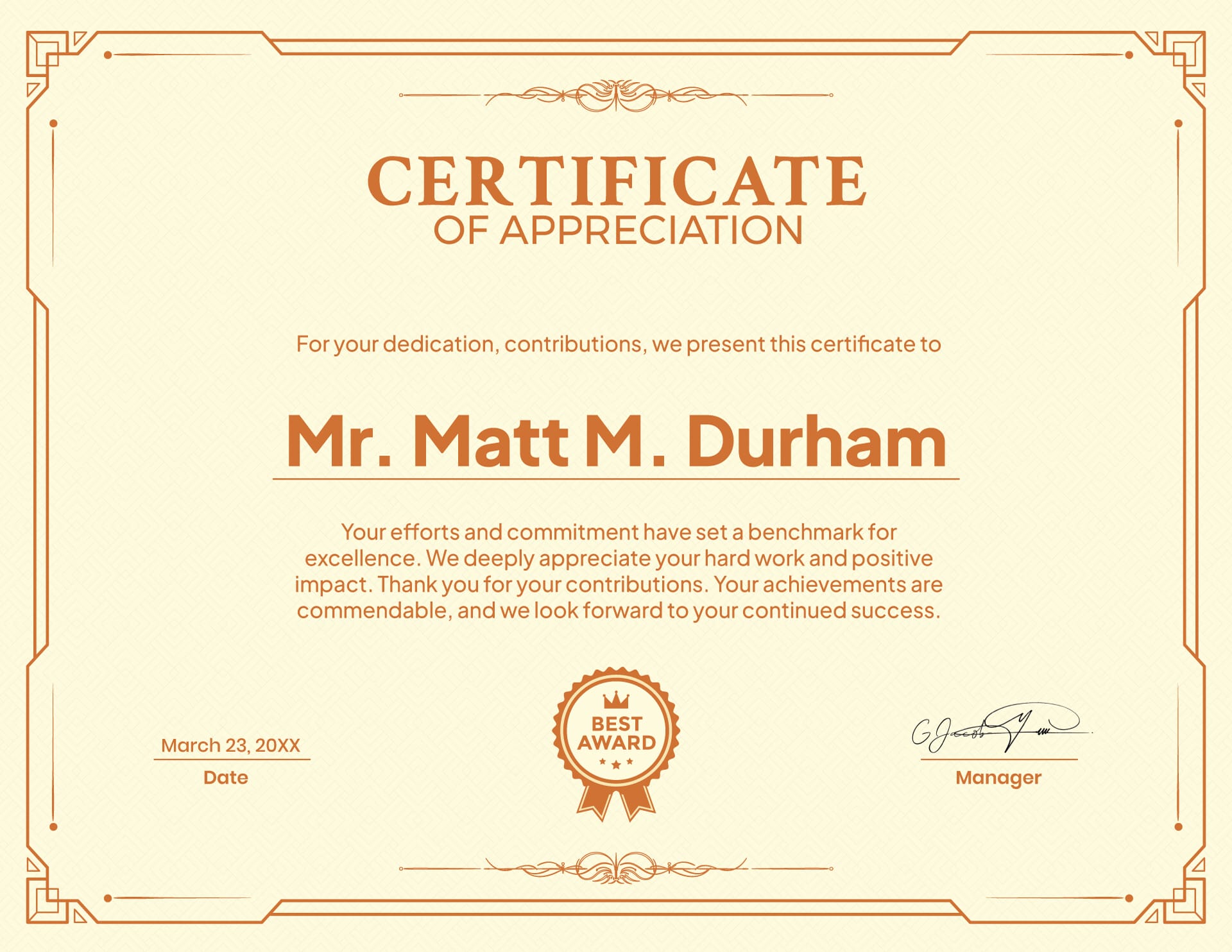 Free Appreciation Certificate Templates to Edit & Print