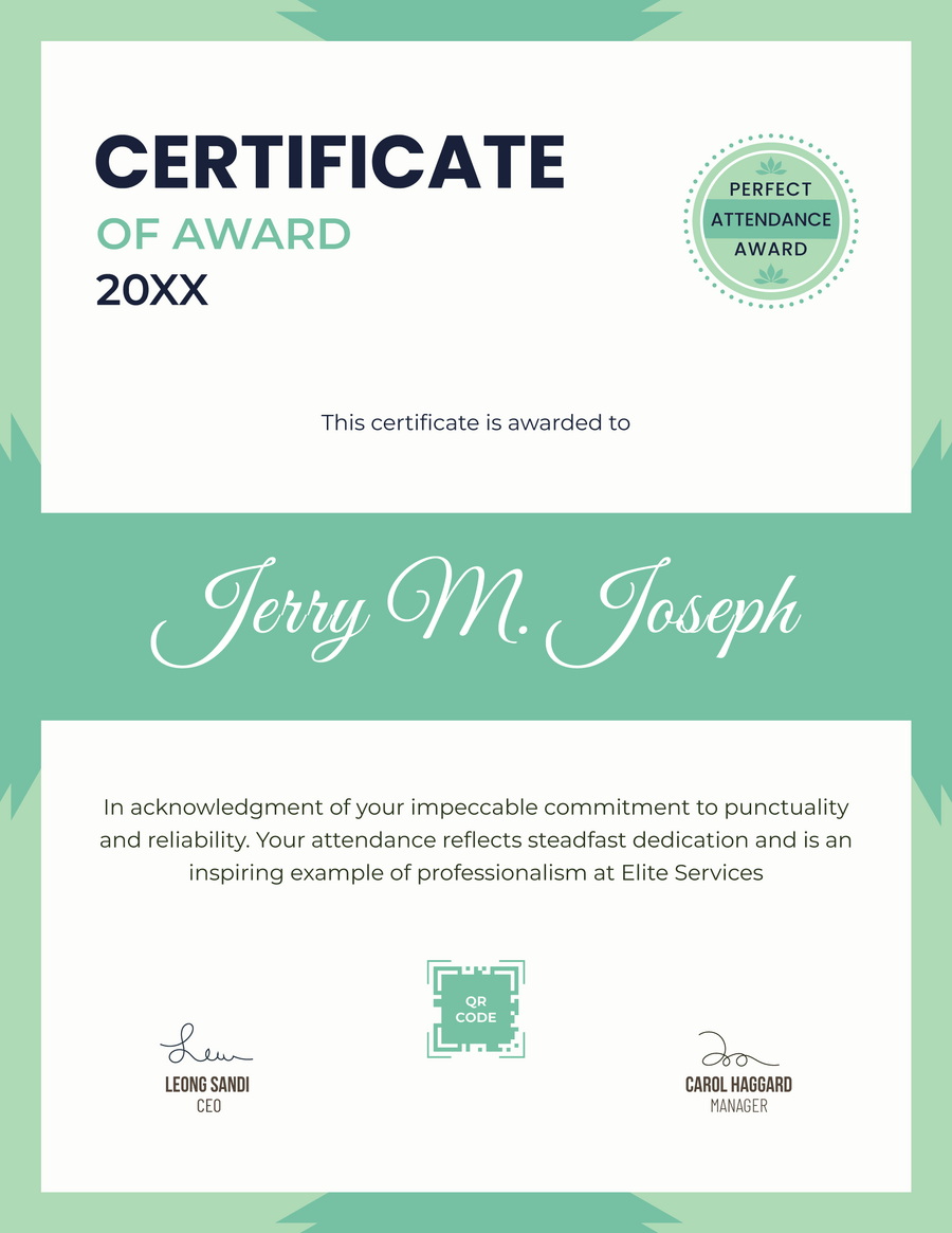 Contemporary Outstanding Service Award Template (Portrait) - WordLayouts