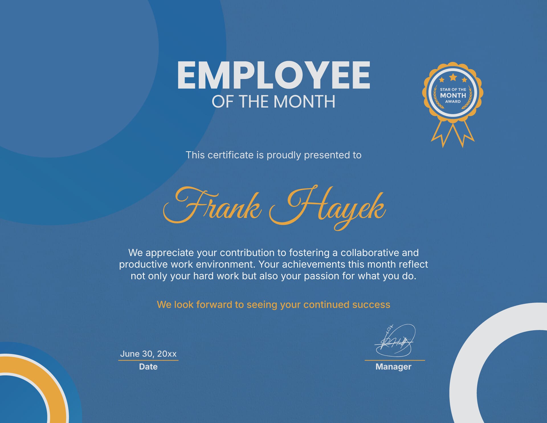 Commitment Award Template (Portrait) - WordLayouts