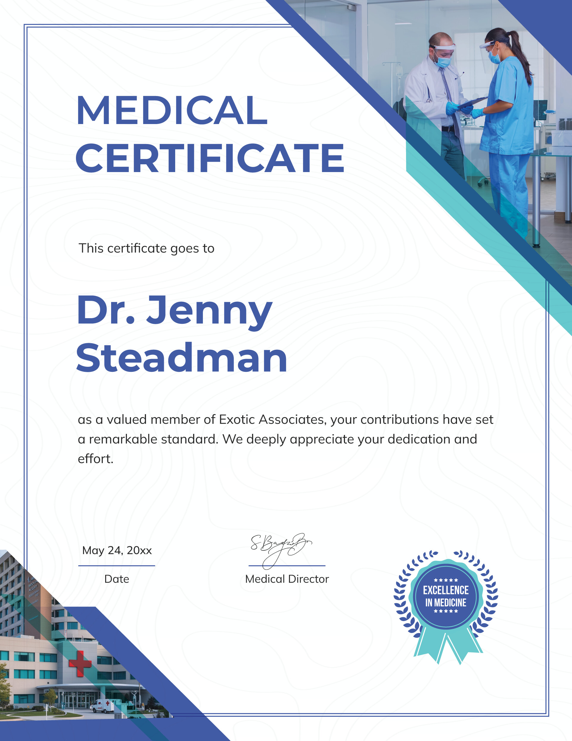 Medical Service Recognition Certificate Template (Portrait) - WordLayouts Medical Service Recognition Certificate Template (Portrait) - WordLayouts