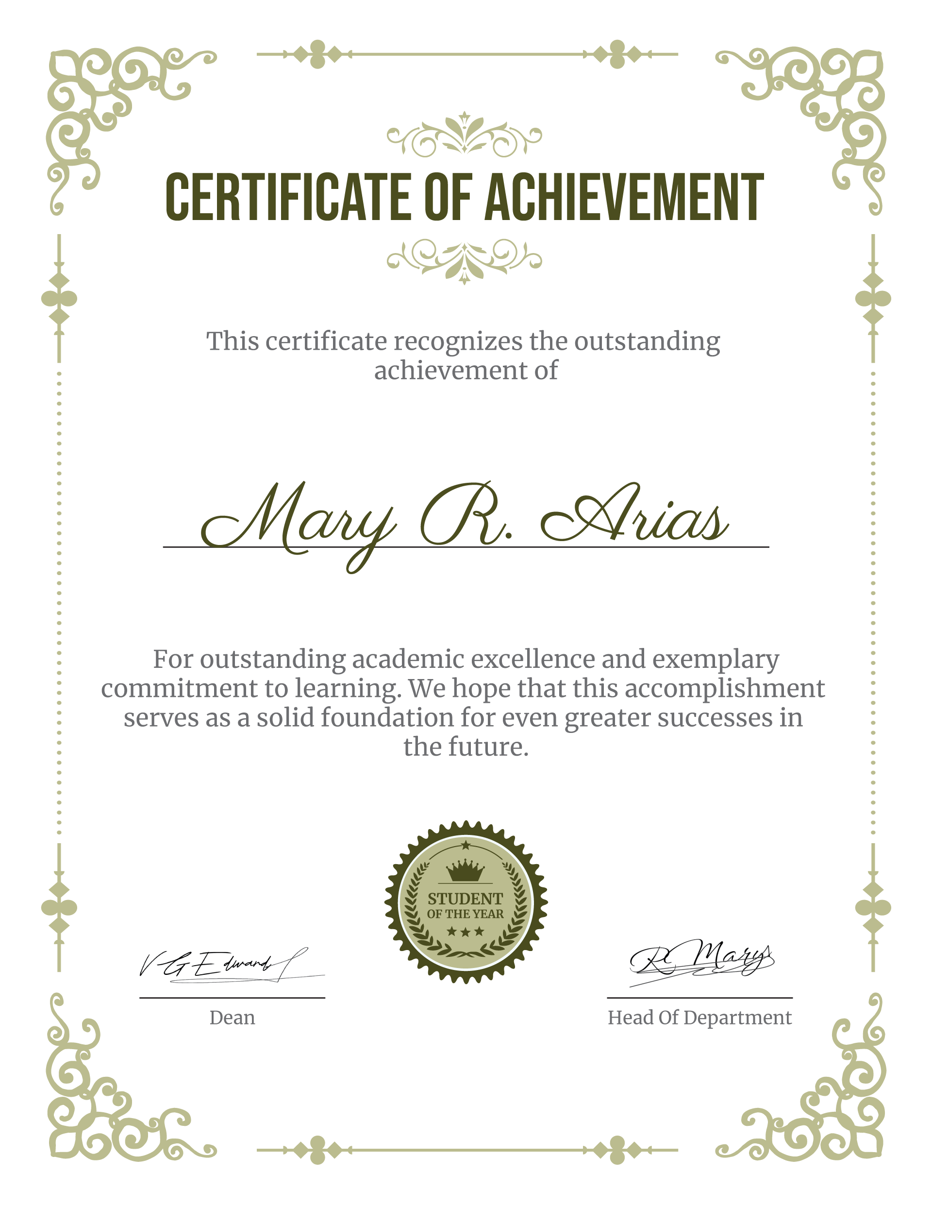 Academic Achievement Award Certificate Template (Portrait) - WordLayouts Academic Achievement Award Certificate Template (Portrait) - WordLayouts