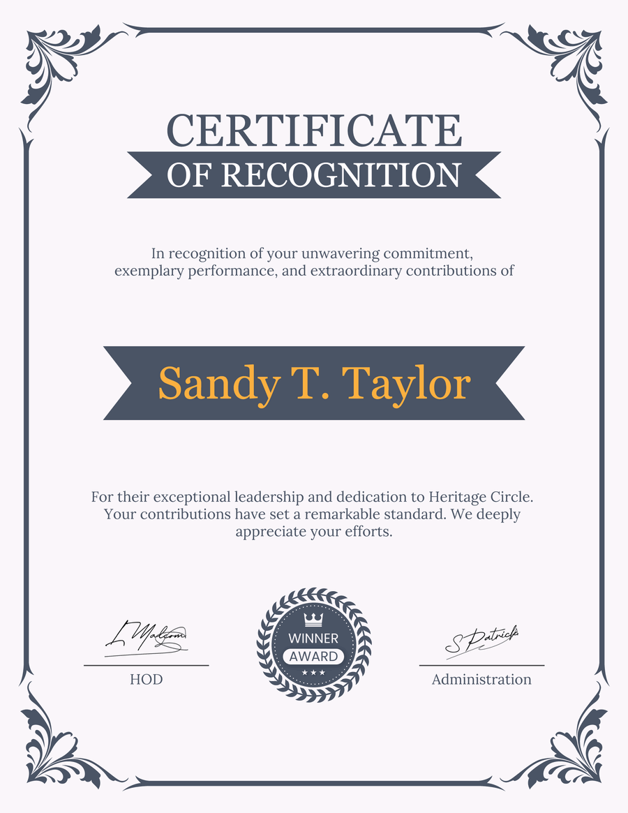 Certificate of Exceptional Service Template (Landscape) - WordLayouts