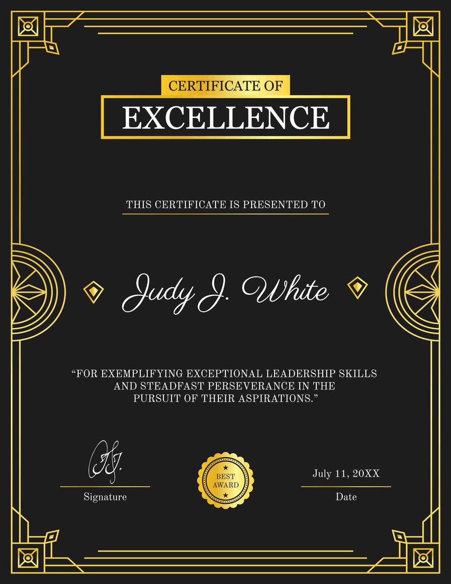 Excellence in Leadership Award Certificate Template (Portrait ... Excellence in Leadership Award Certificate Template (Portrait ...