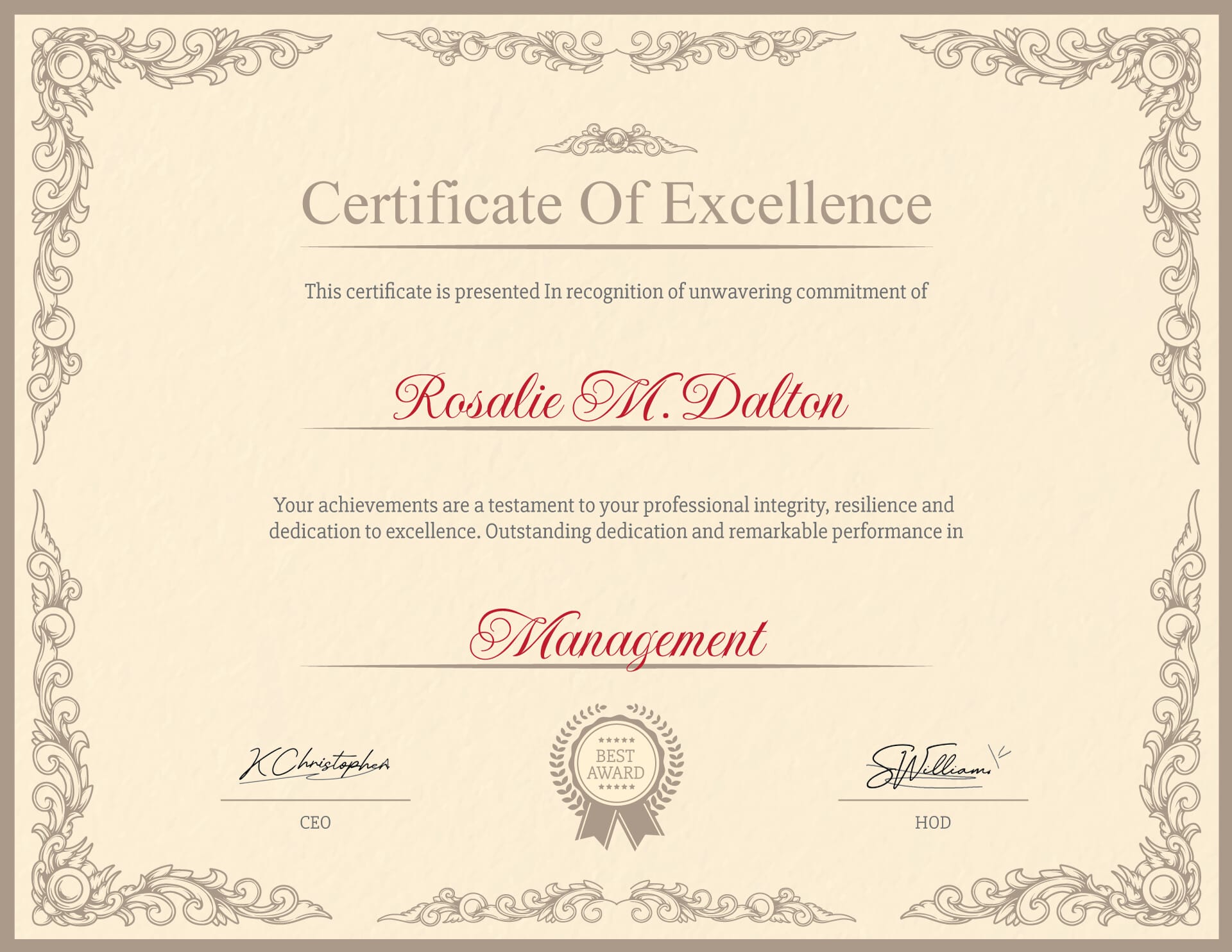Free Performance Award Certificate Templates to Edit & Print