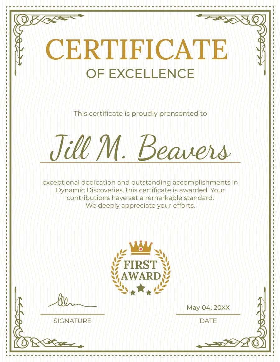 Prestige Leadership Award Template (Portrait) - WordLayouts