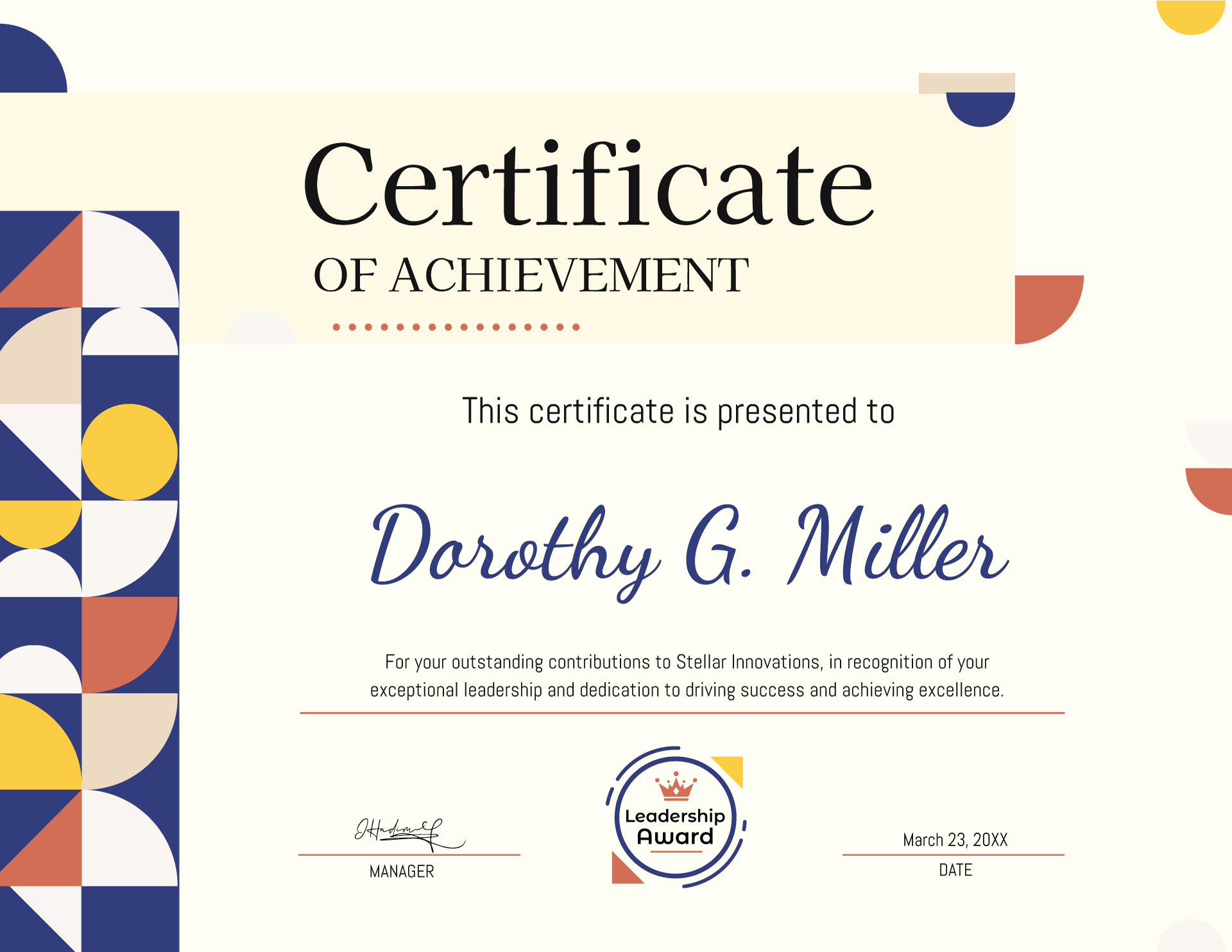 Prestigious Achievement Award Certificate Template (Portrait) - WordLayouts