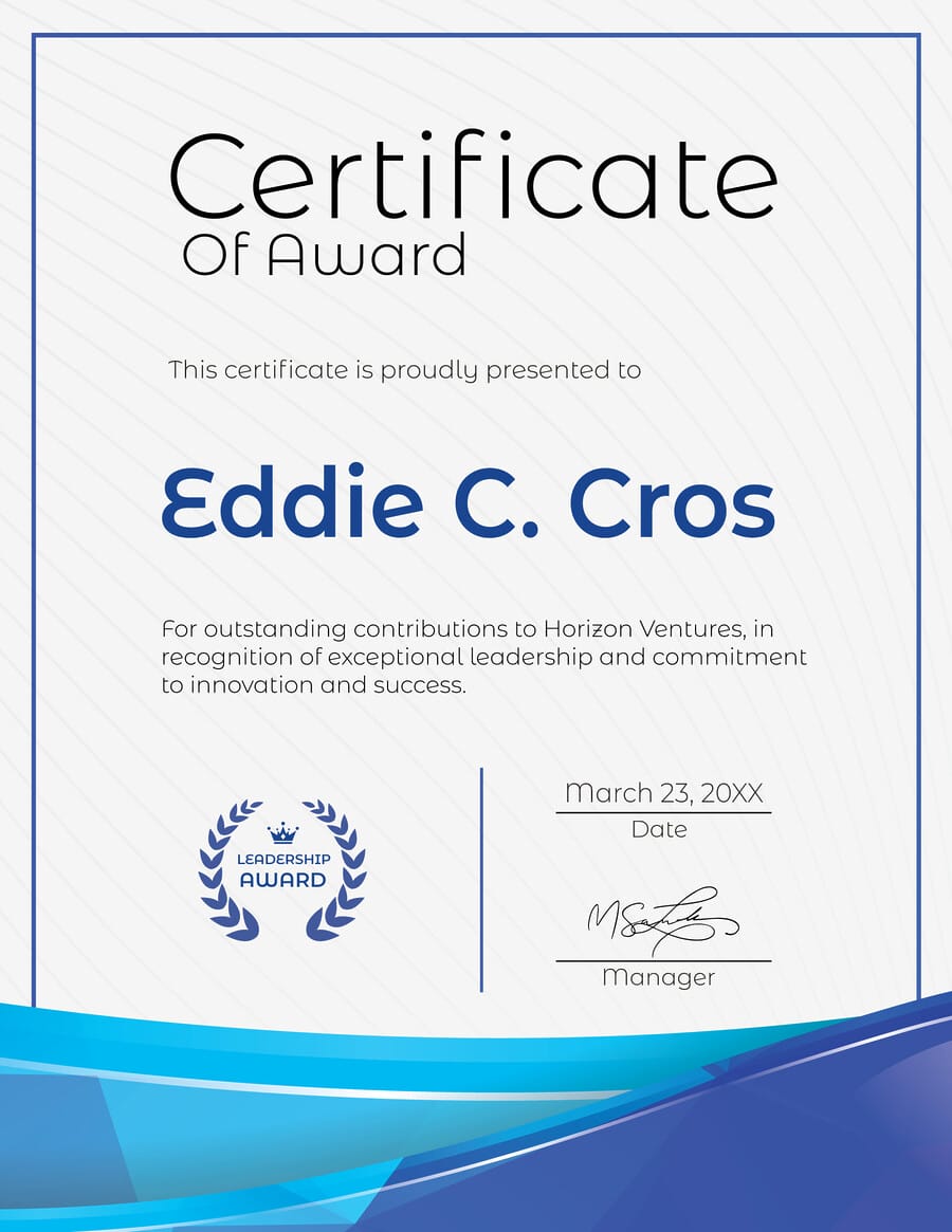 Commitment Award Template (Portrait) - WordLayouts