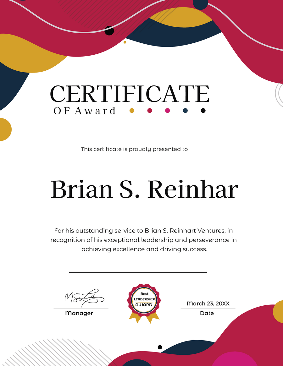 Course Completion Certificate Template (Portrait) - WordLayouts