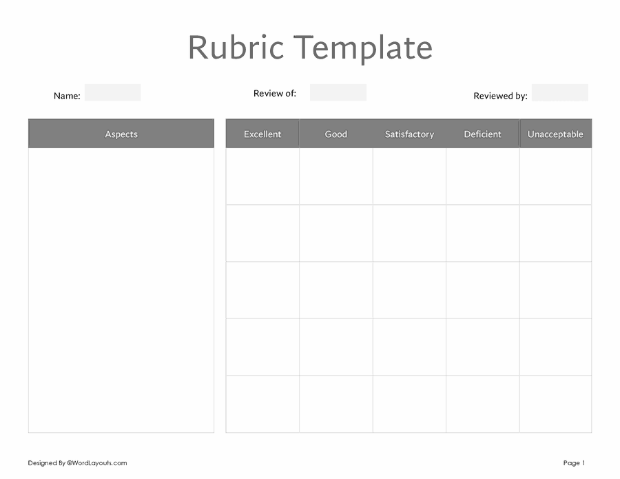 Free Rubric Templates (Word, Google Docs)