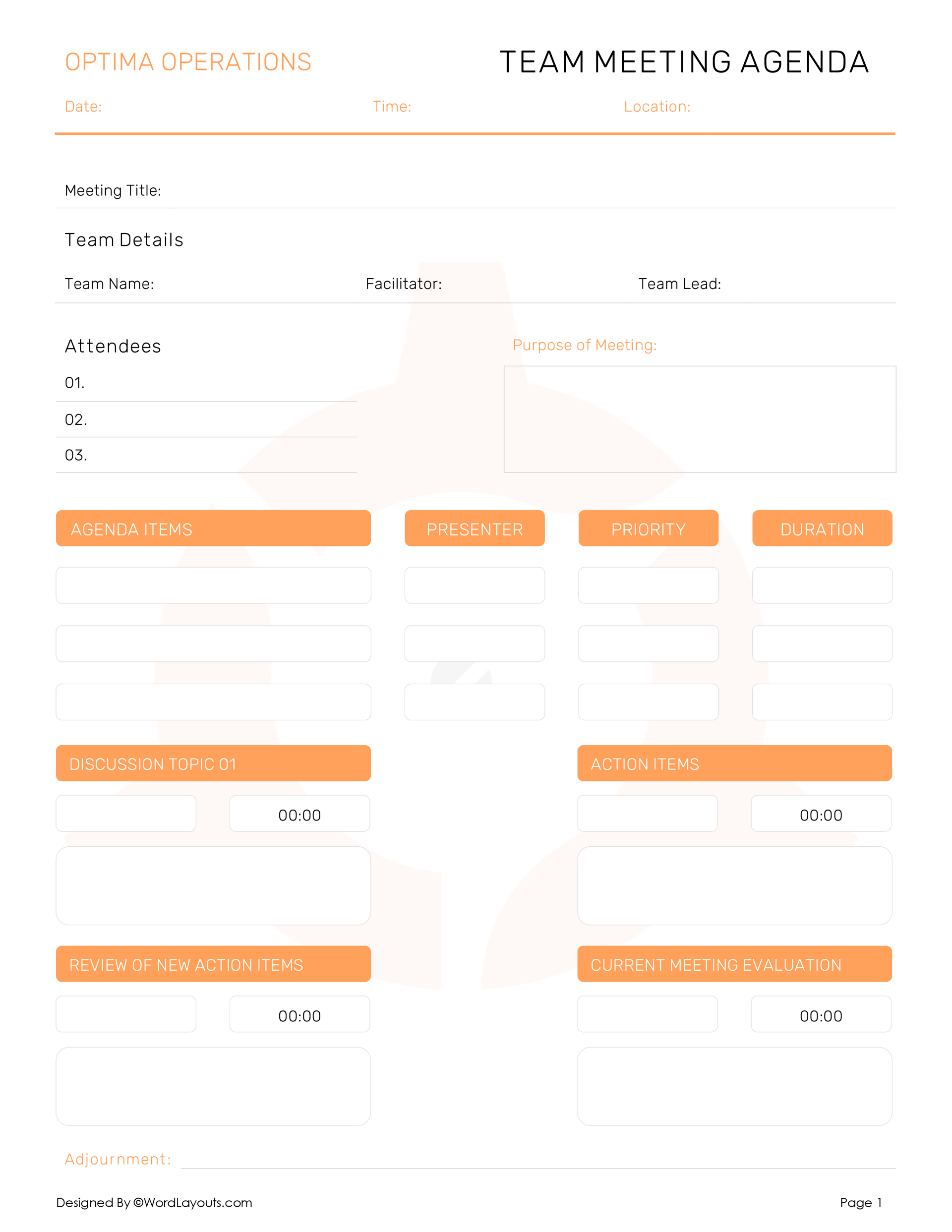 Weekly Team Meeting Agenda Template - WordLayouts Weekly Team Meeting Agenda Template - WordLayouts