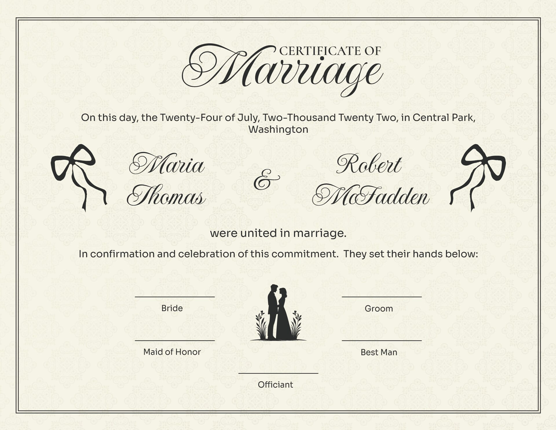 13 Free Marriage Certificate Templates To Try This Season