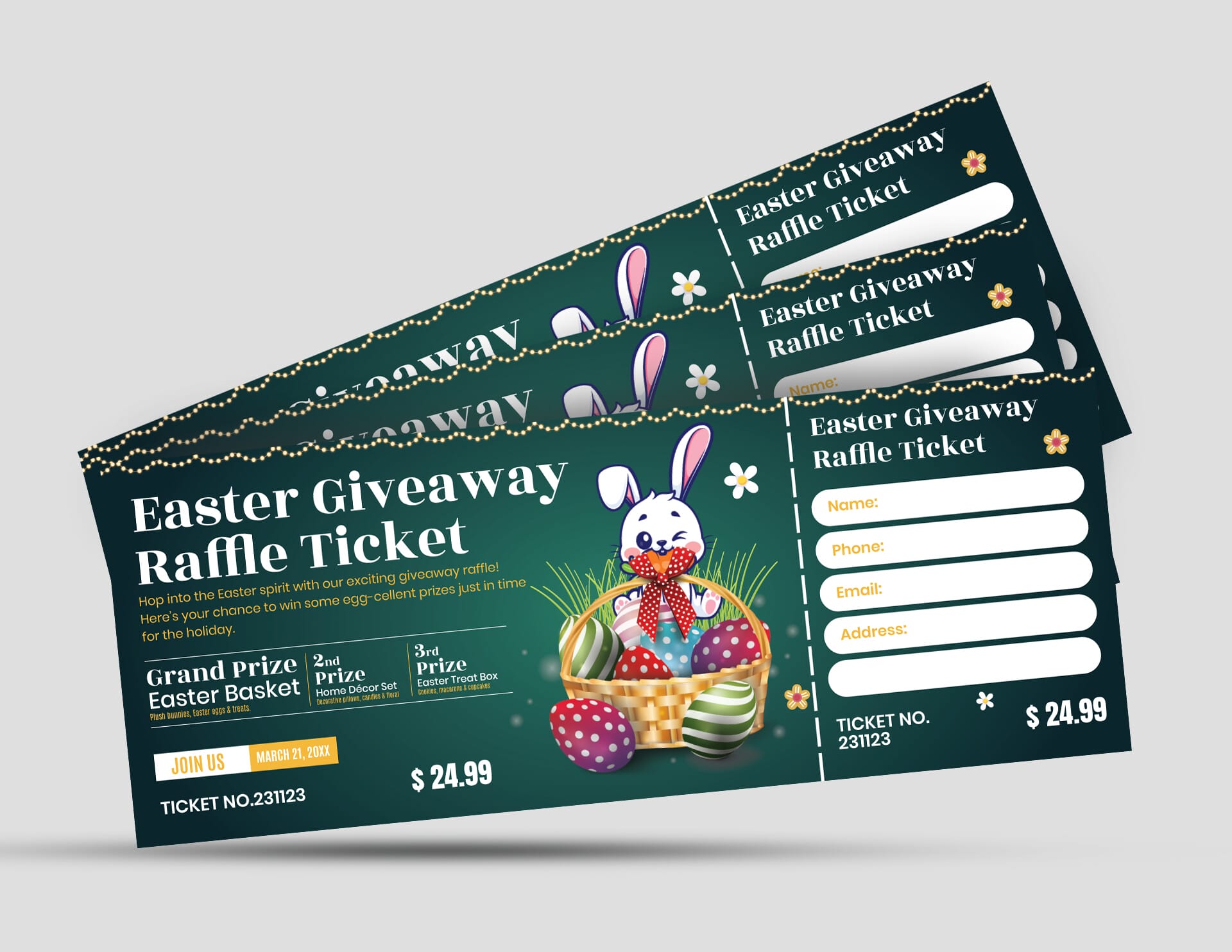 Easter Treats & Treasures Raffle Template - WordLayouts