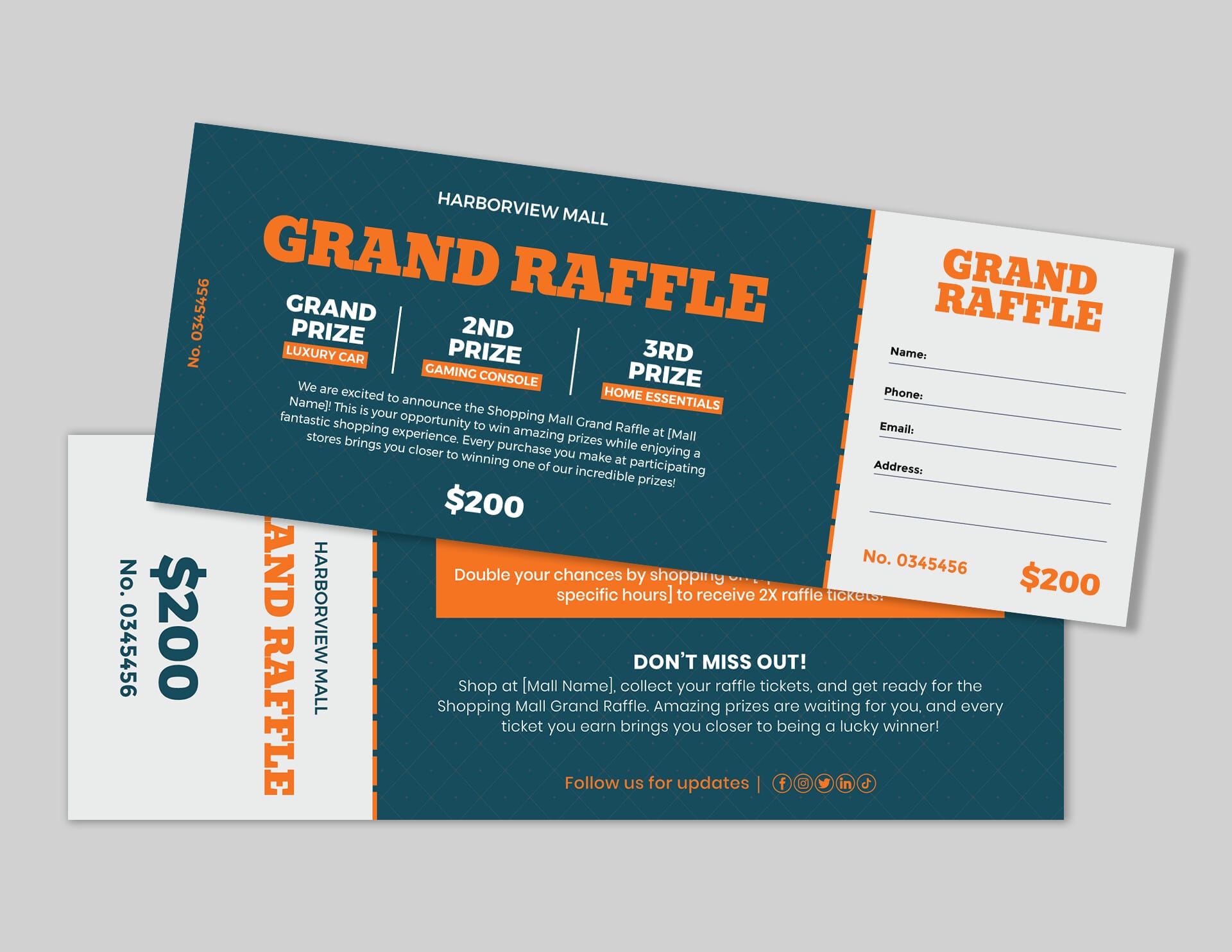 Prize Raffle Ticket Template - WordLayouts