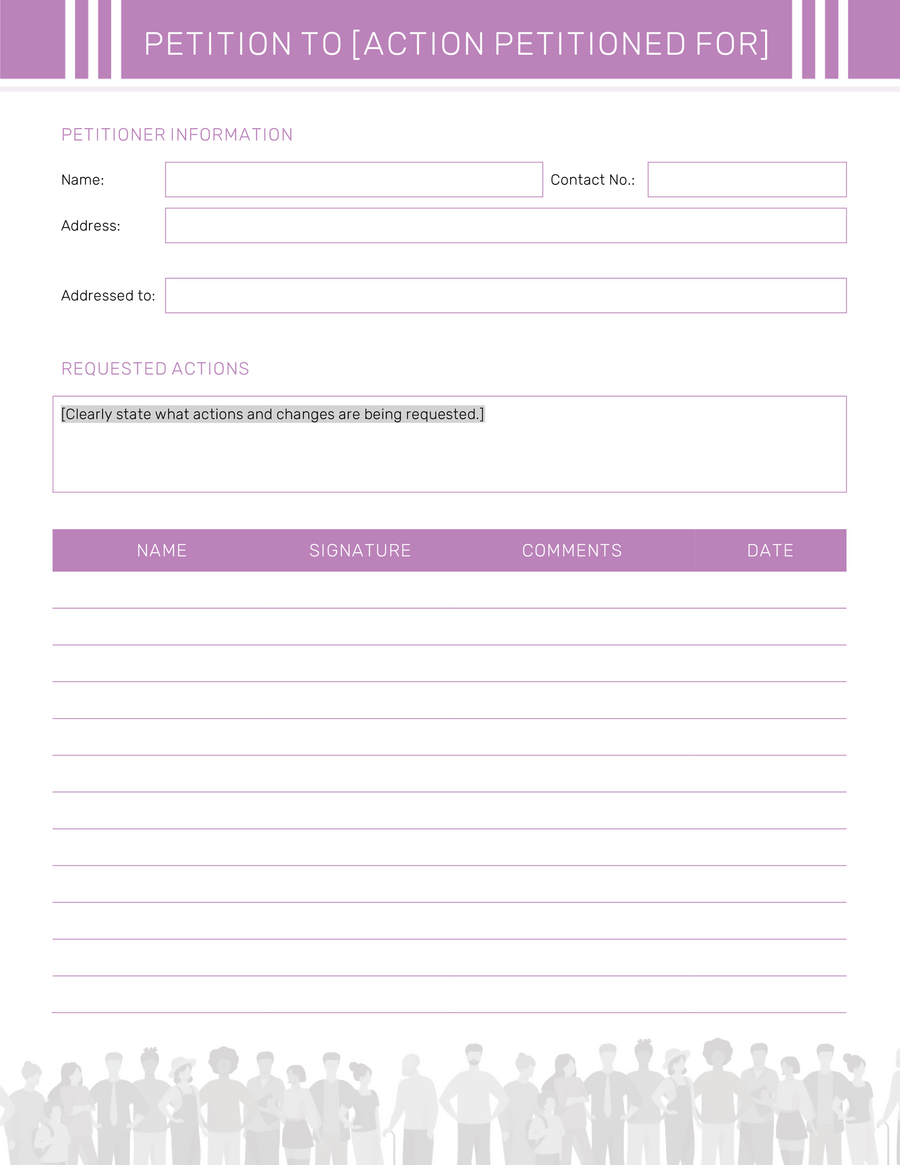 Effective Petition Signature Collection Template - WordLayouts