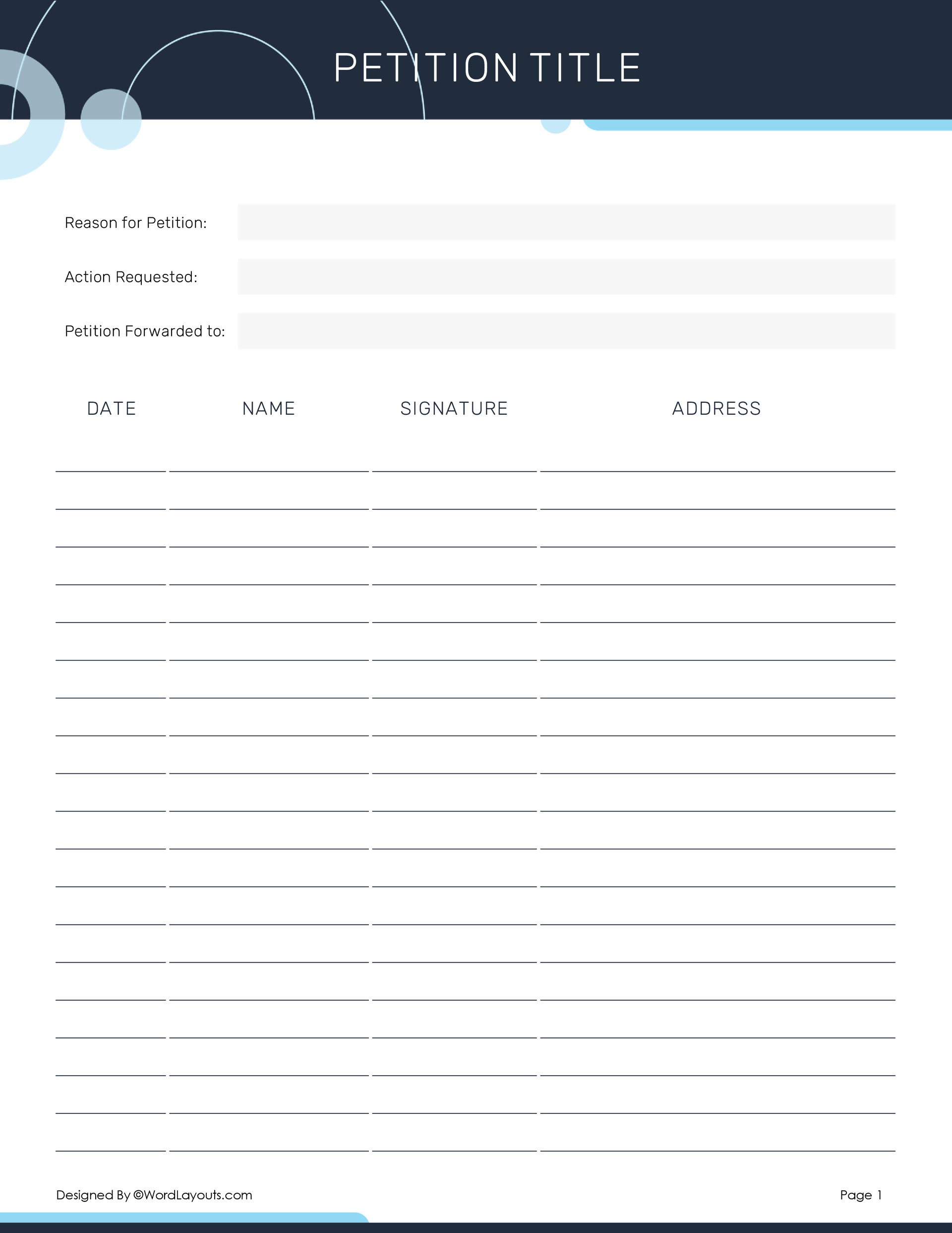 Free Petition Form Templates to Collect Signatures