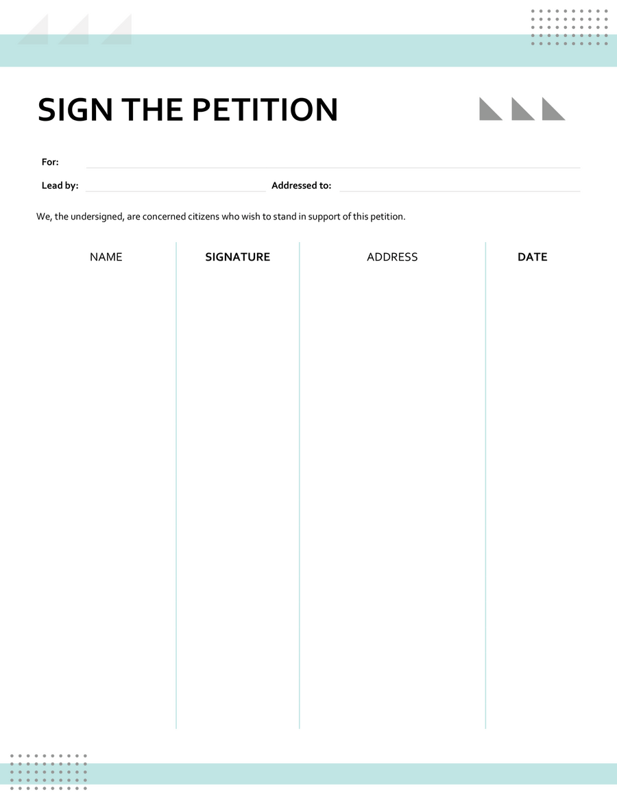 Free Petition Form Templates to Collect Signatures