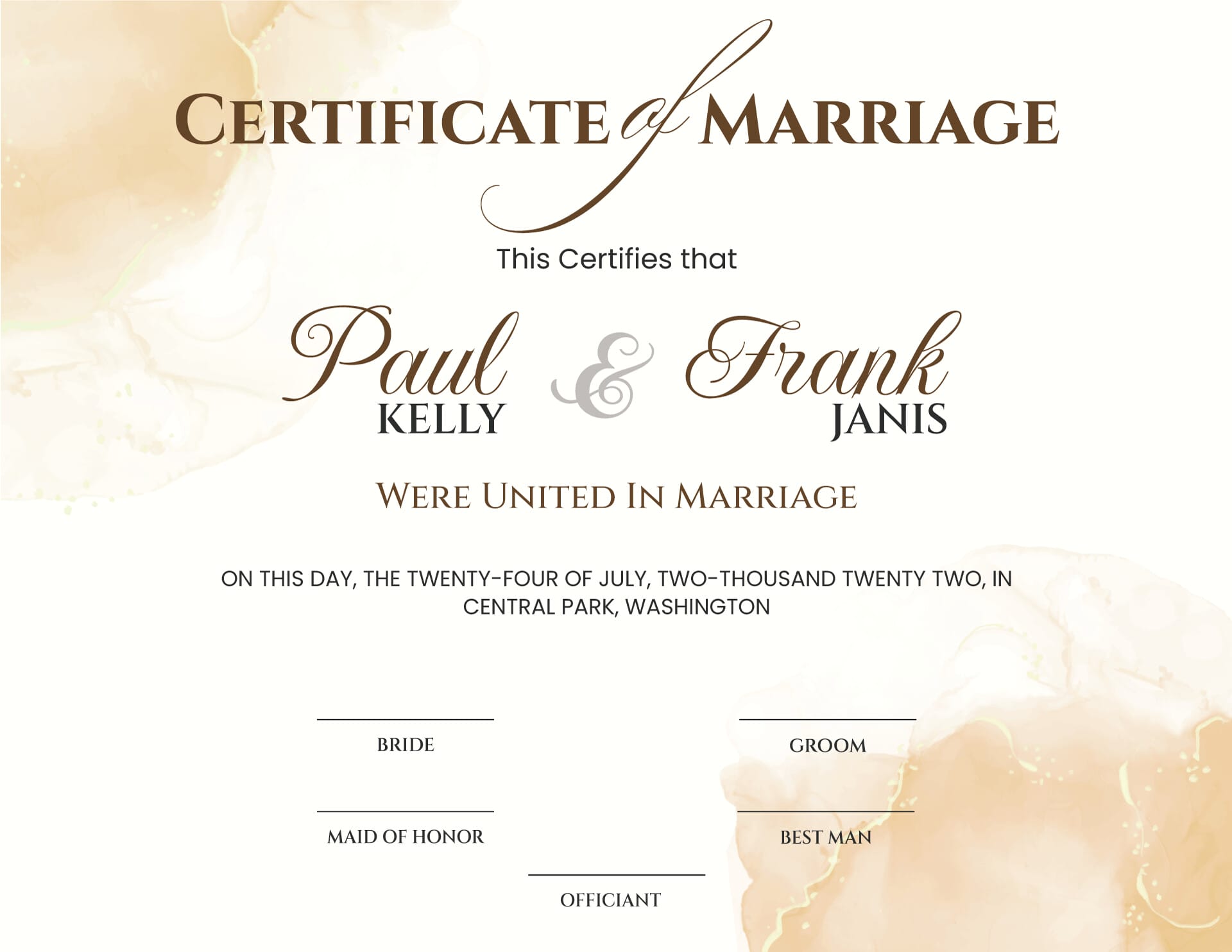Official Marriage Certificate Template 99+ Ready Made Marriage