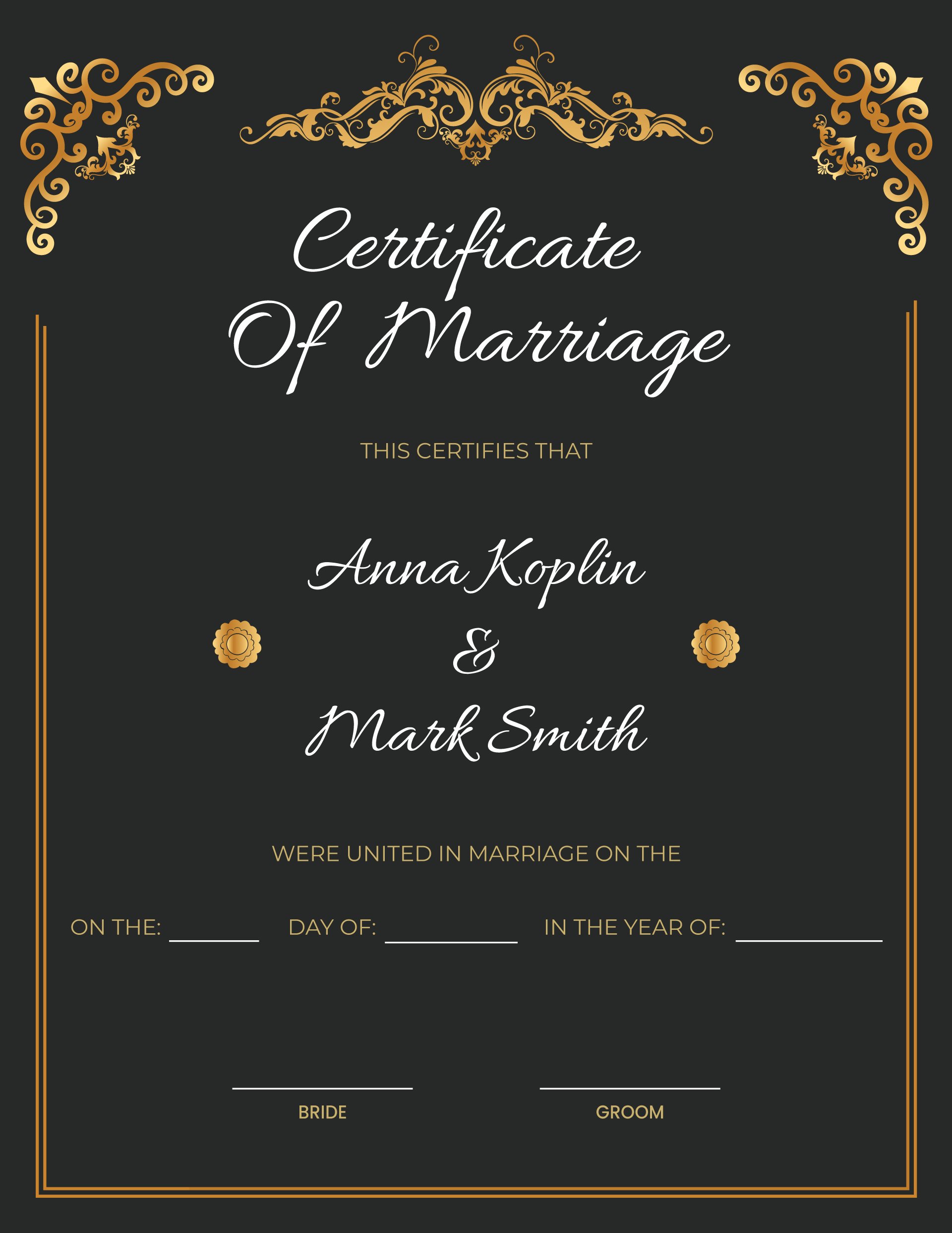 Royal Elegance Marriage Certificate Template (Portrait) - WordLayouts Royal Elegance Marriage Certificate Template (Portrait) - WordLayouts