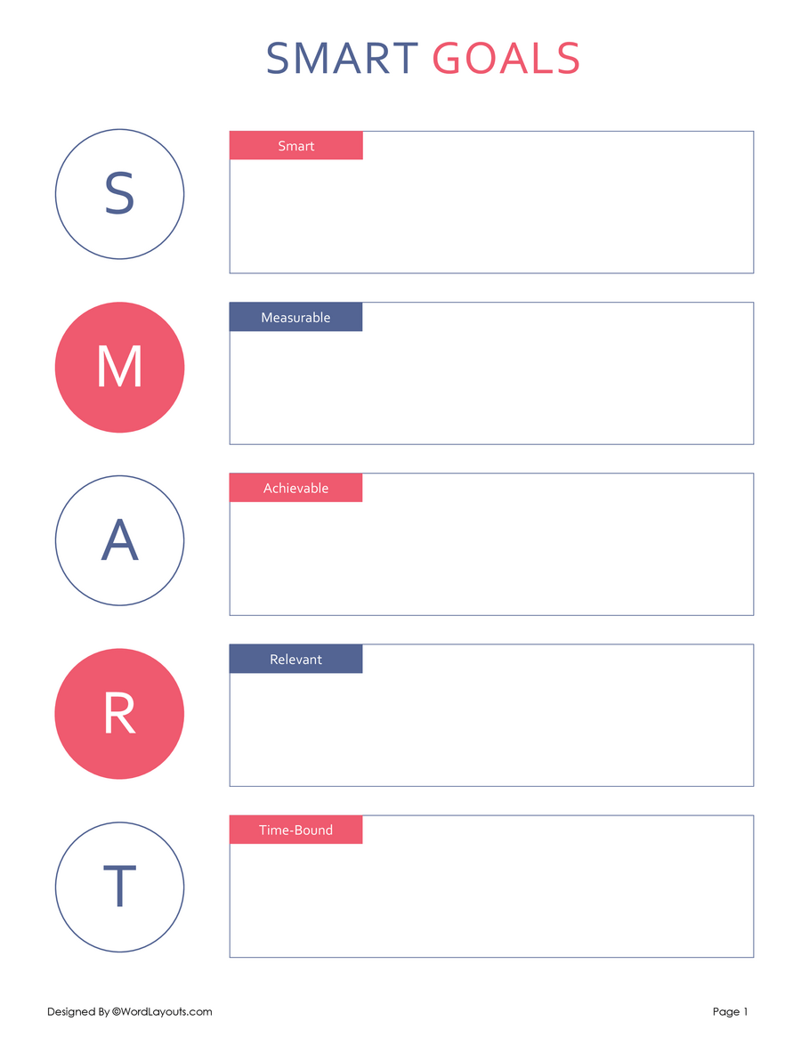 Free SMART Goal Setting Templates - WordLayouts