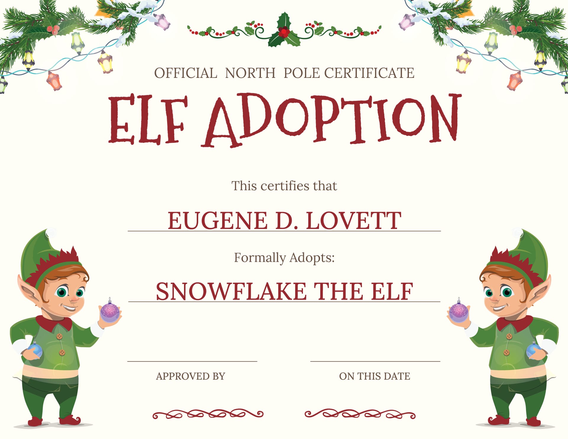 Free Adoption Certificate Templates by WordLayouts