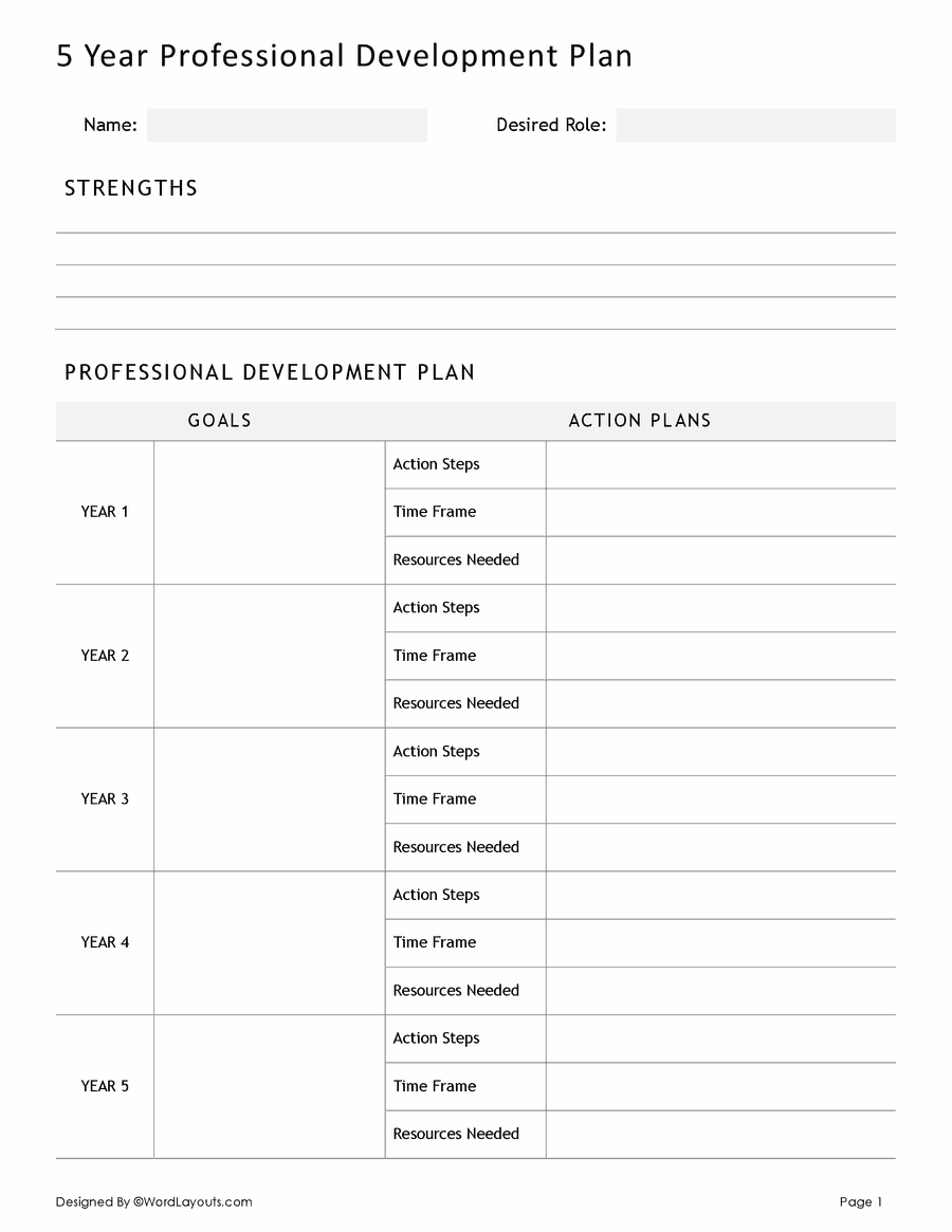 Free 5-Year Plan Templates - Personal, Career, Business