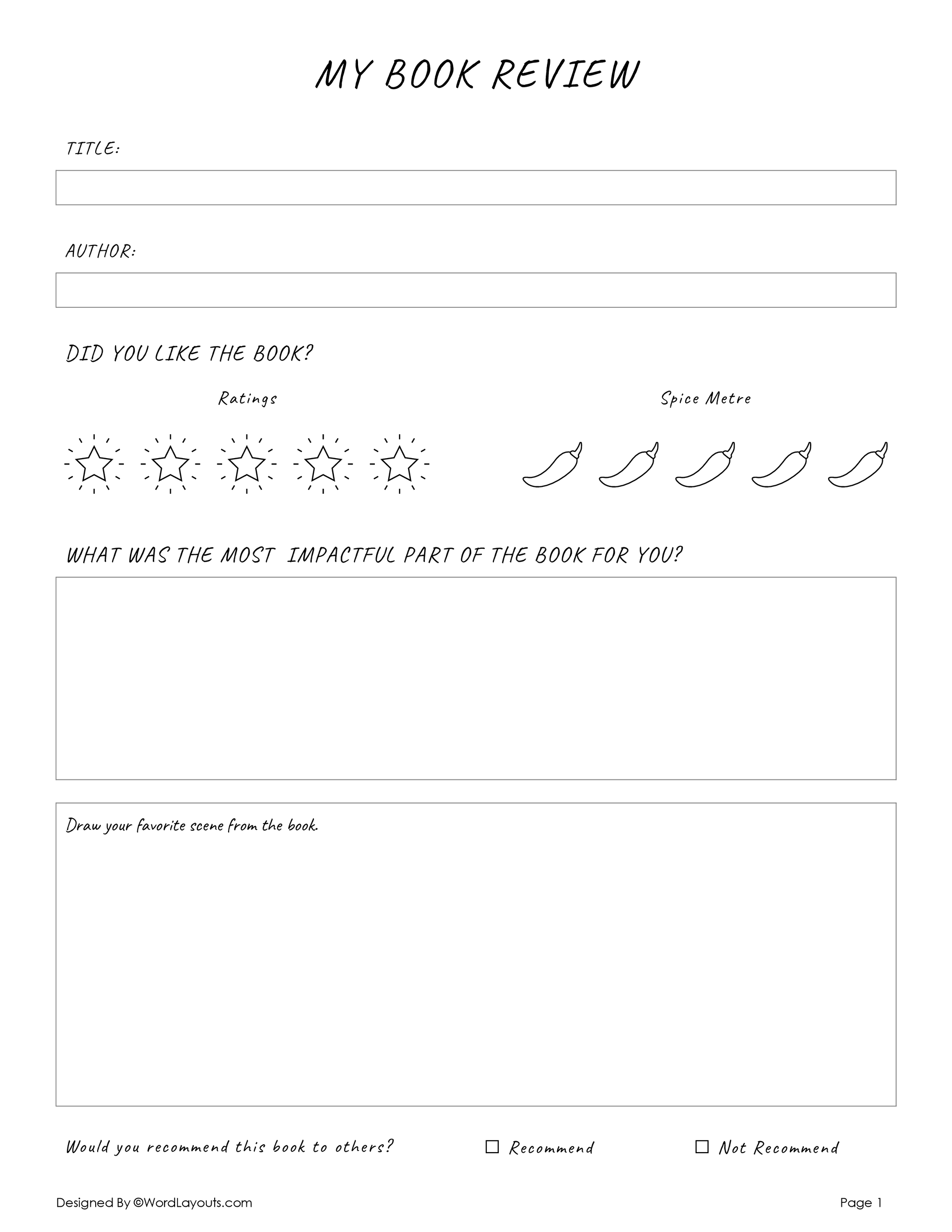 Free Printable Book Report Templates