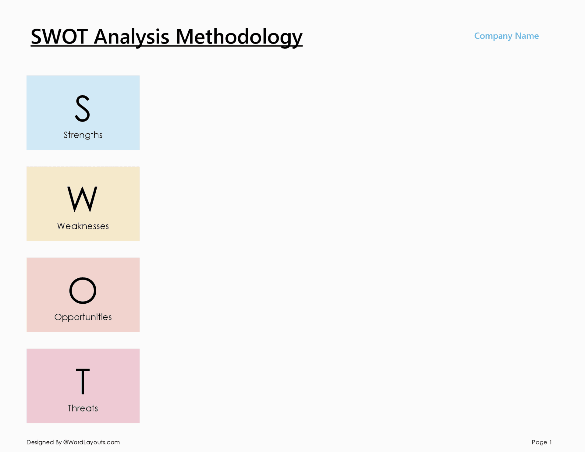 Aesthetic SWOT Analysis Template – Pastel Theme - WordLayouts