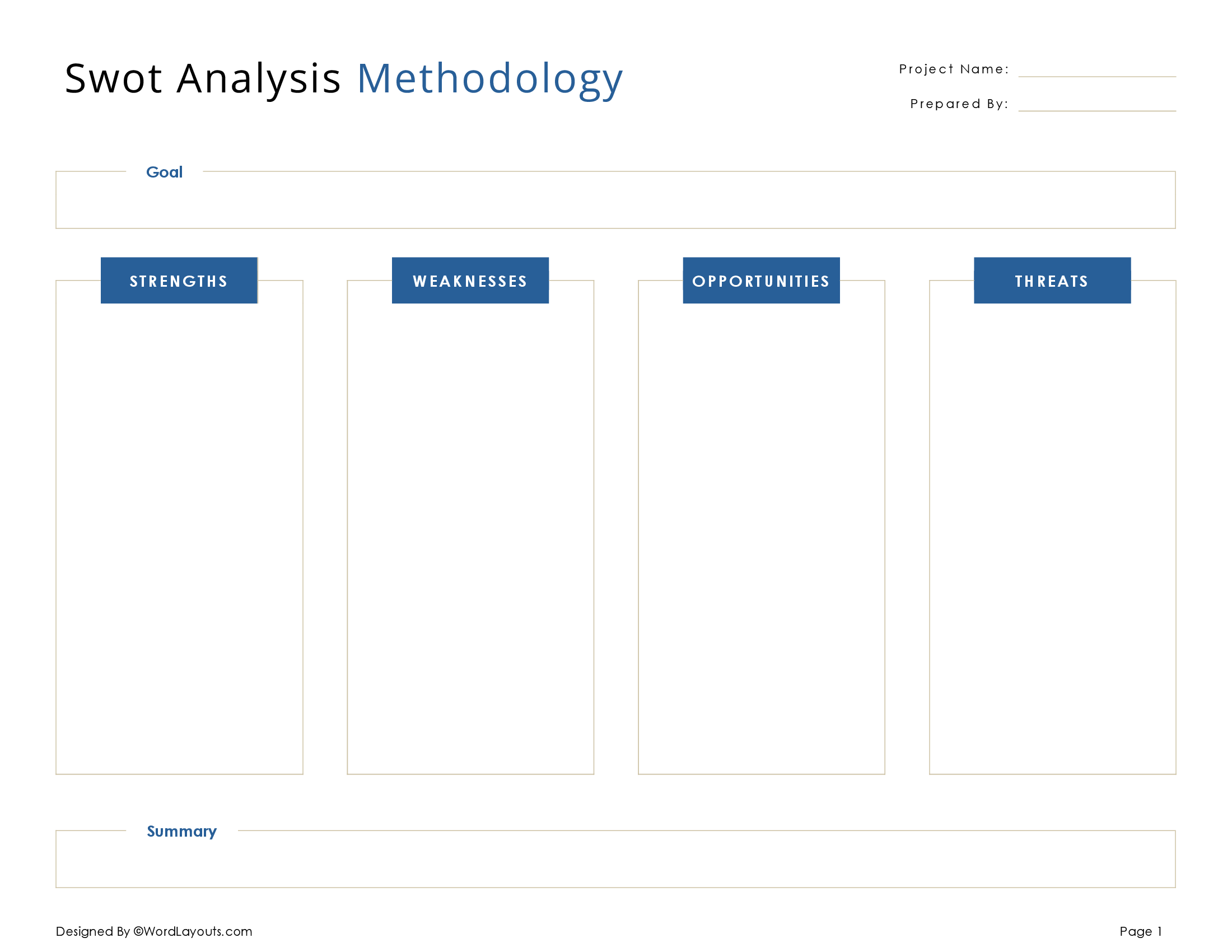Swot Analysis Template Business And Strategy Planning Wordlayouts