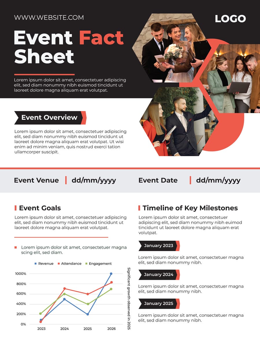 Event Fact Sheet Template - WordLayouts
