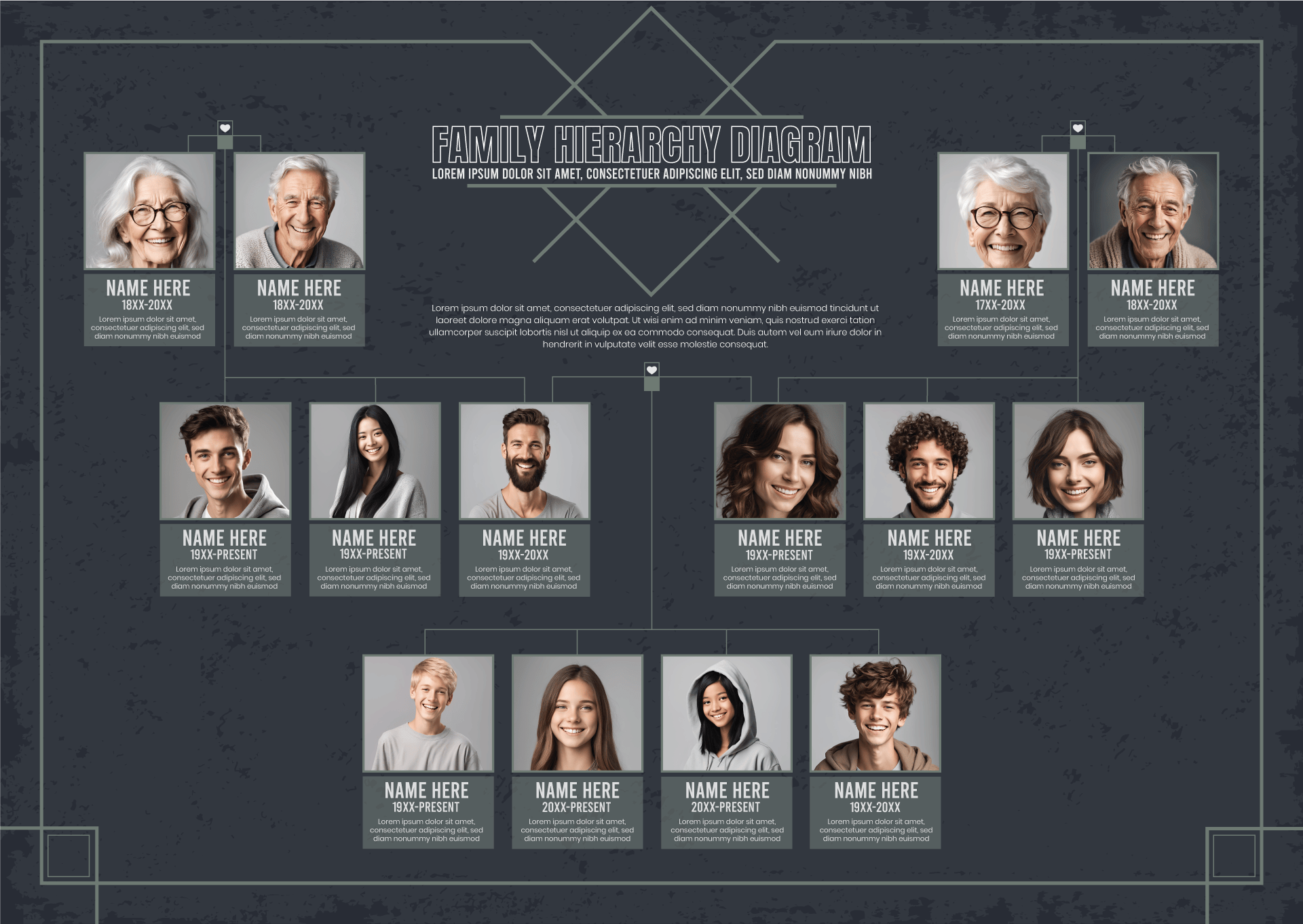 Generations Family Tree Template - WordLayouts