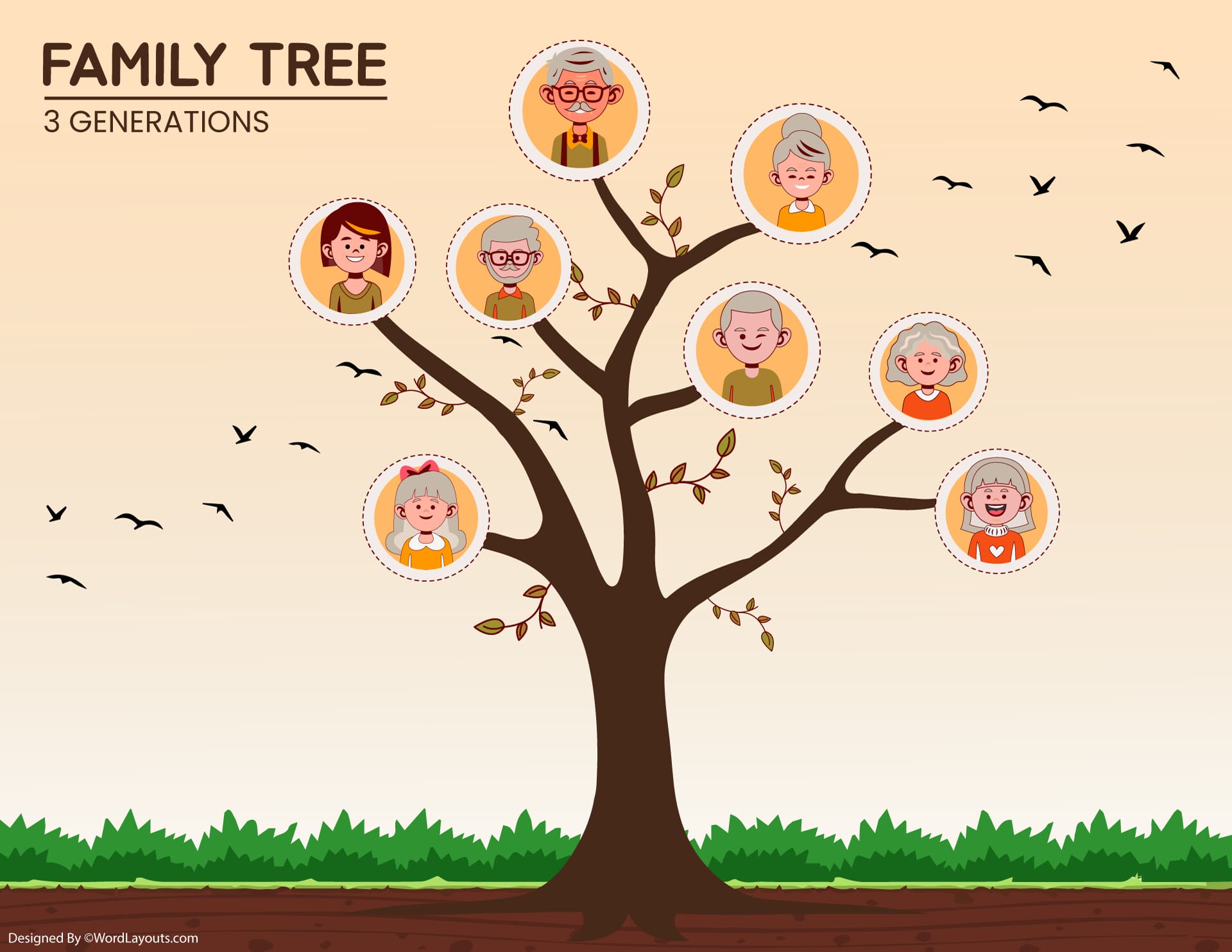 The Family Roots Chart Template - WordLayouts