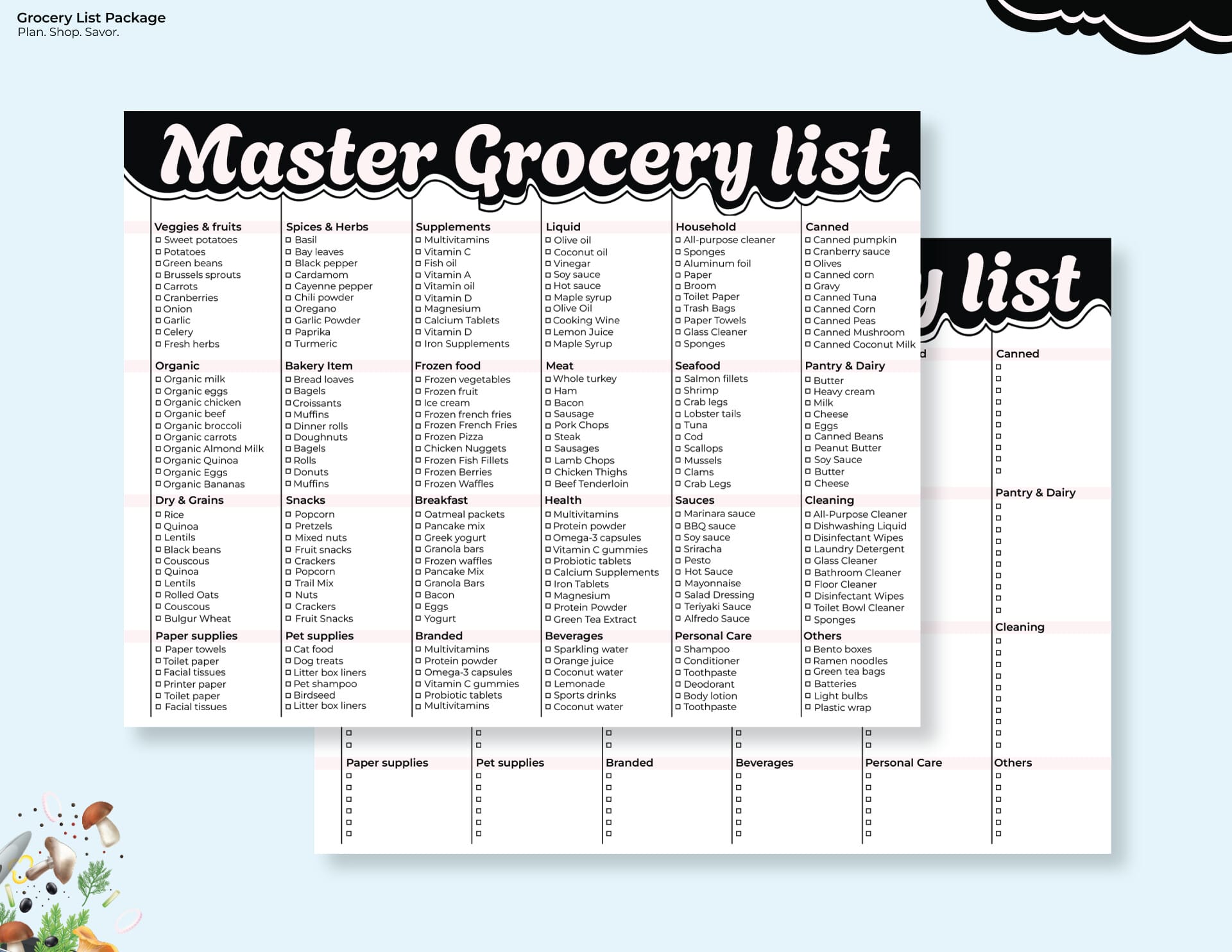Fun Grocery and Shopping List Template - WordLayouts