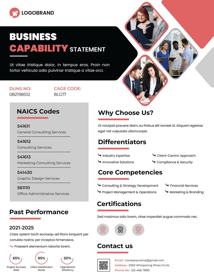 Defense & Aerospace Capability Statement Template