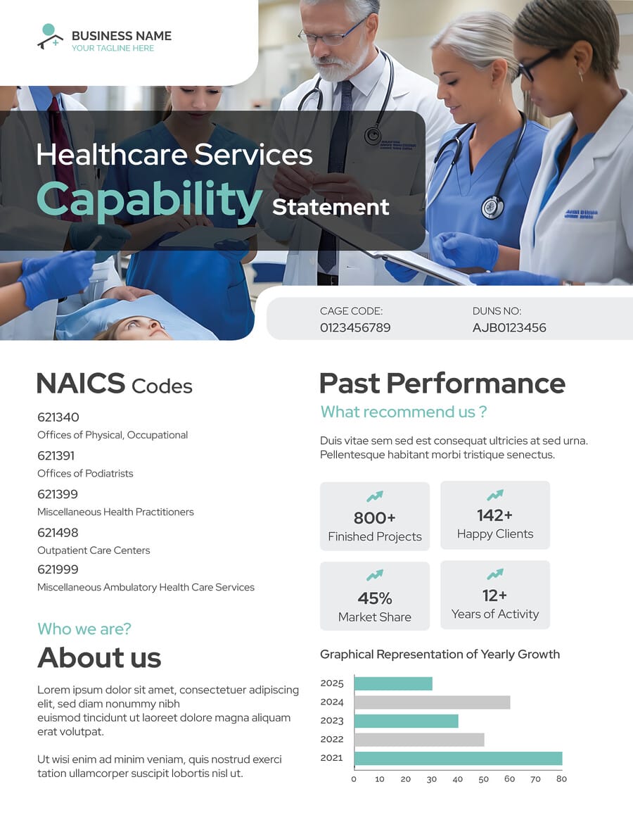 Healthcare & Medical Services Capability Statement Template
