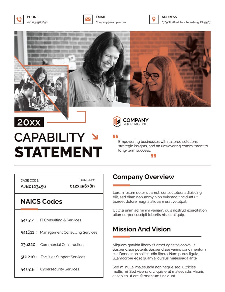 IT Consulting Capability Statement Template - WordLayouts