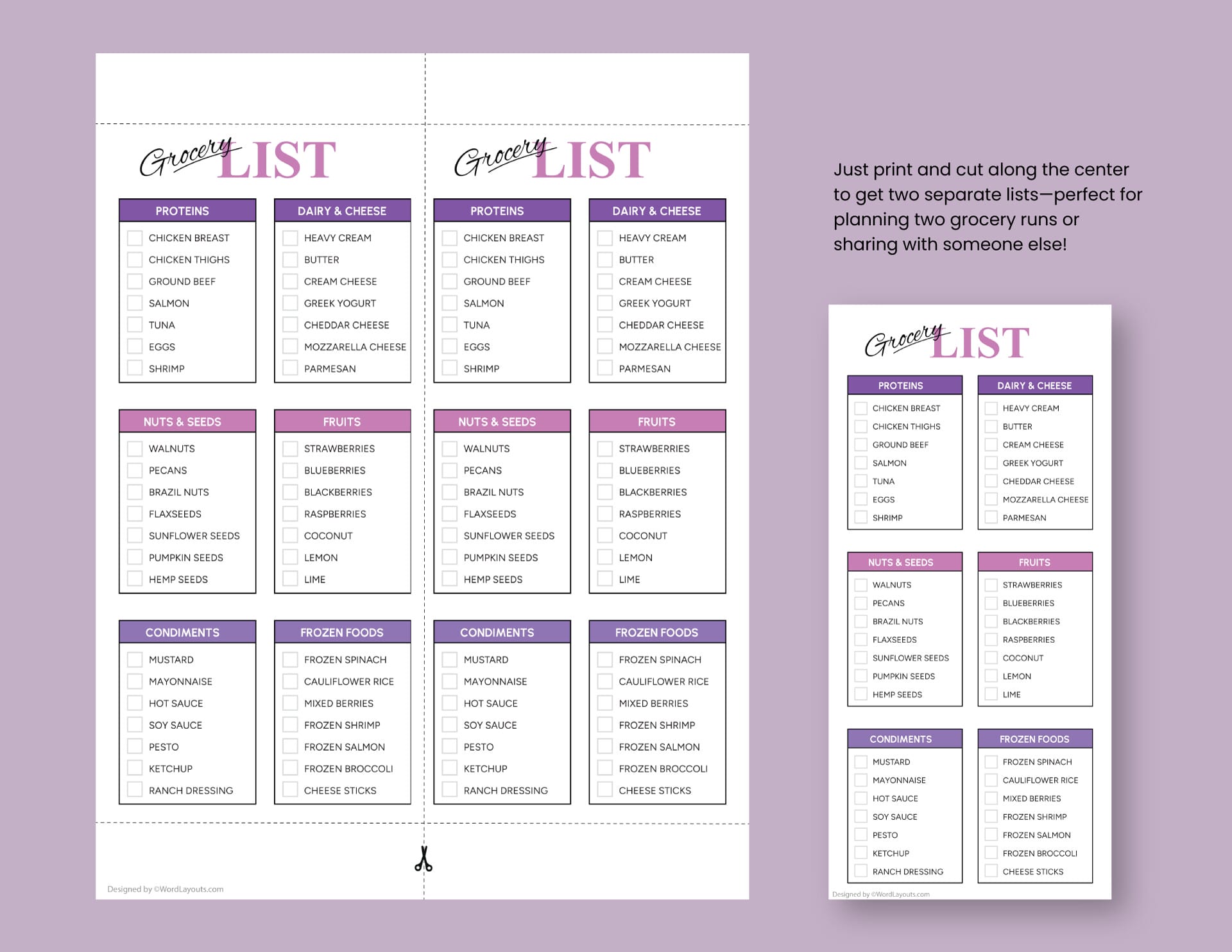 Pastel Grocery and Shopping List Template - WordLayouts