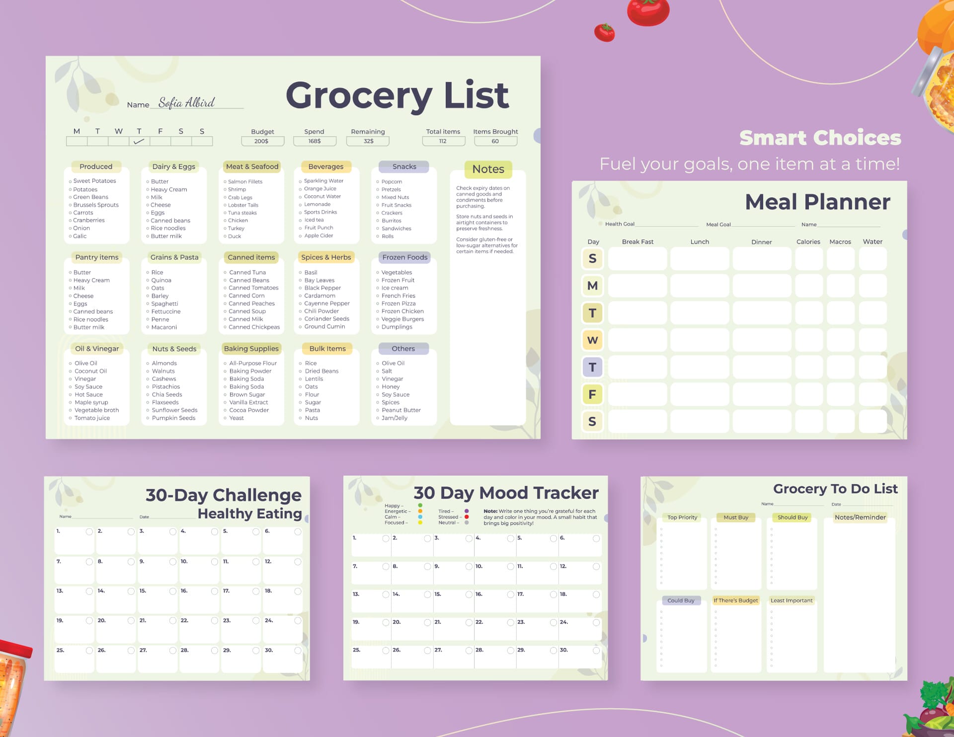 Sticky Notes Shopping List Template - WordLayouts
