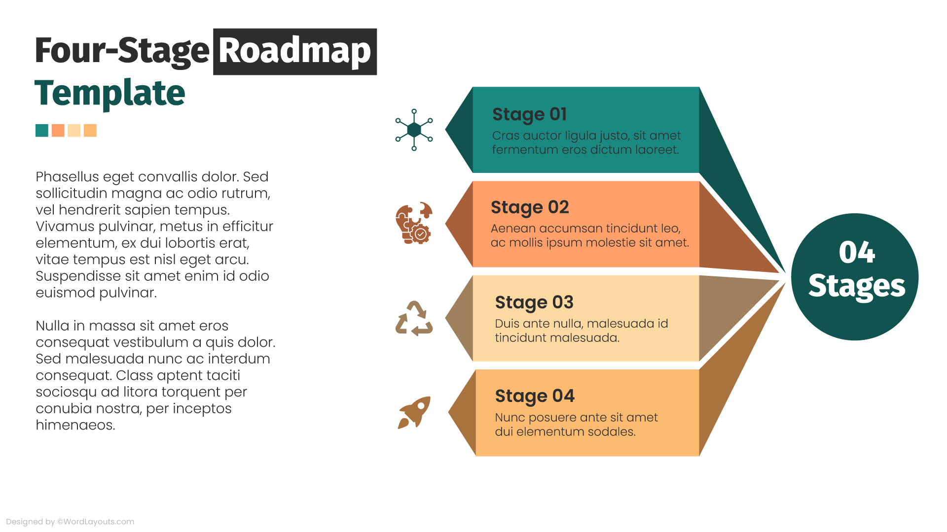 4 Stages Roadmap Template - WordLayouts