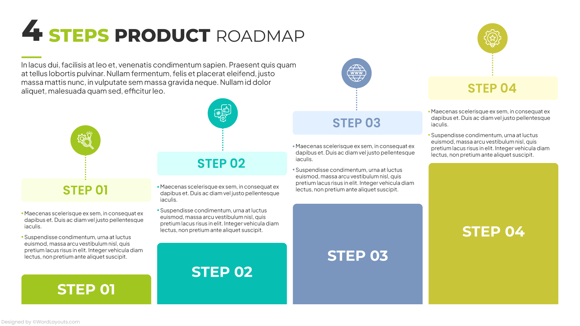 4 Steps Product Roadmap Template - WordLayouts