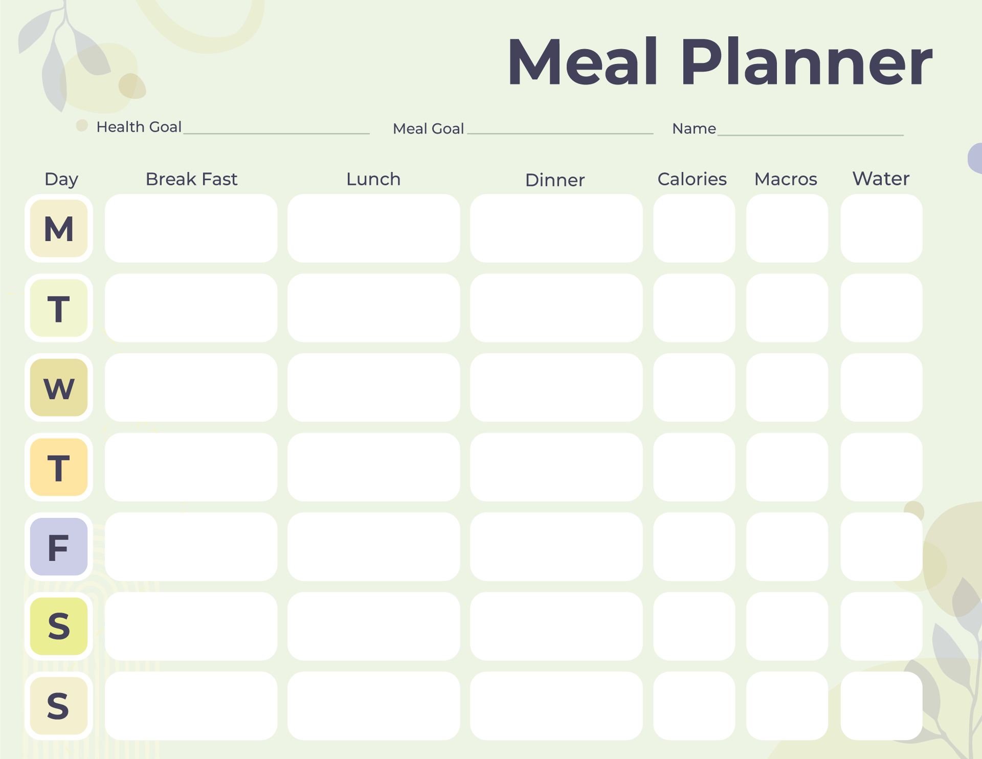 Free Meal Planner Templates (Edit & Printable)