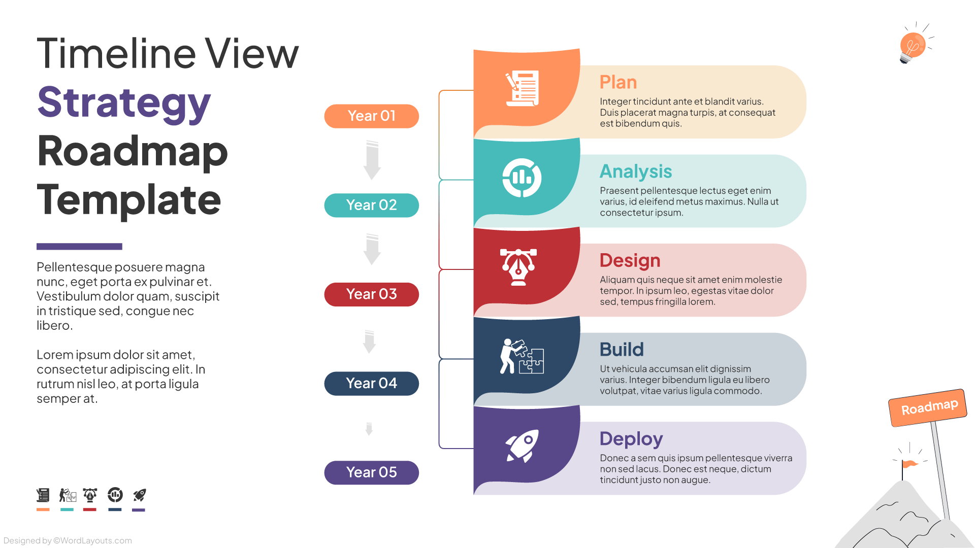 Layered Business Strategy Roadmap Template - WordLayouts