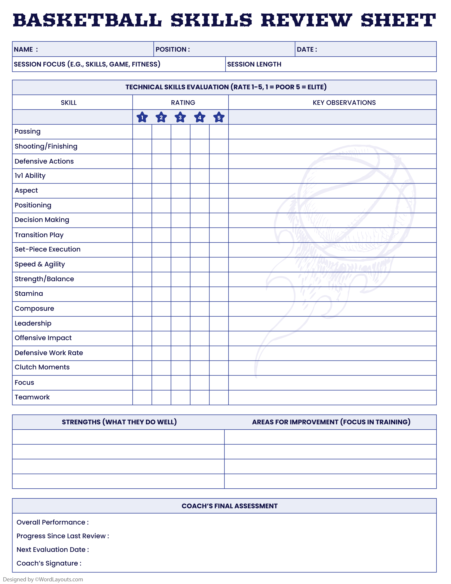 Basketball Score Sheets - Free & Print-Ready