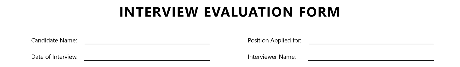 Free Interview Evaluation Form - Word - Google Docs