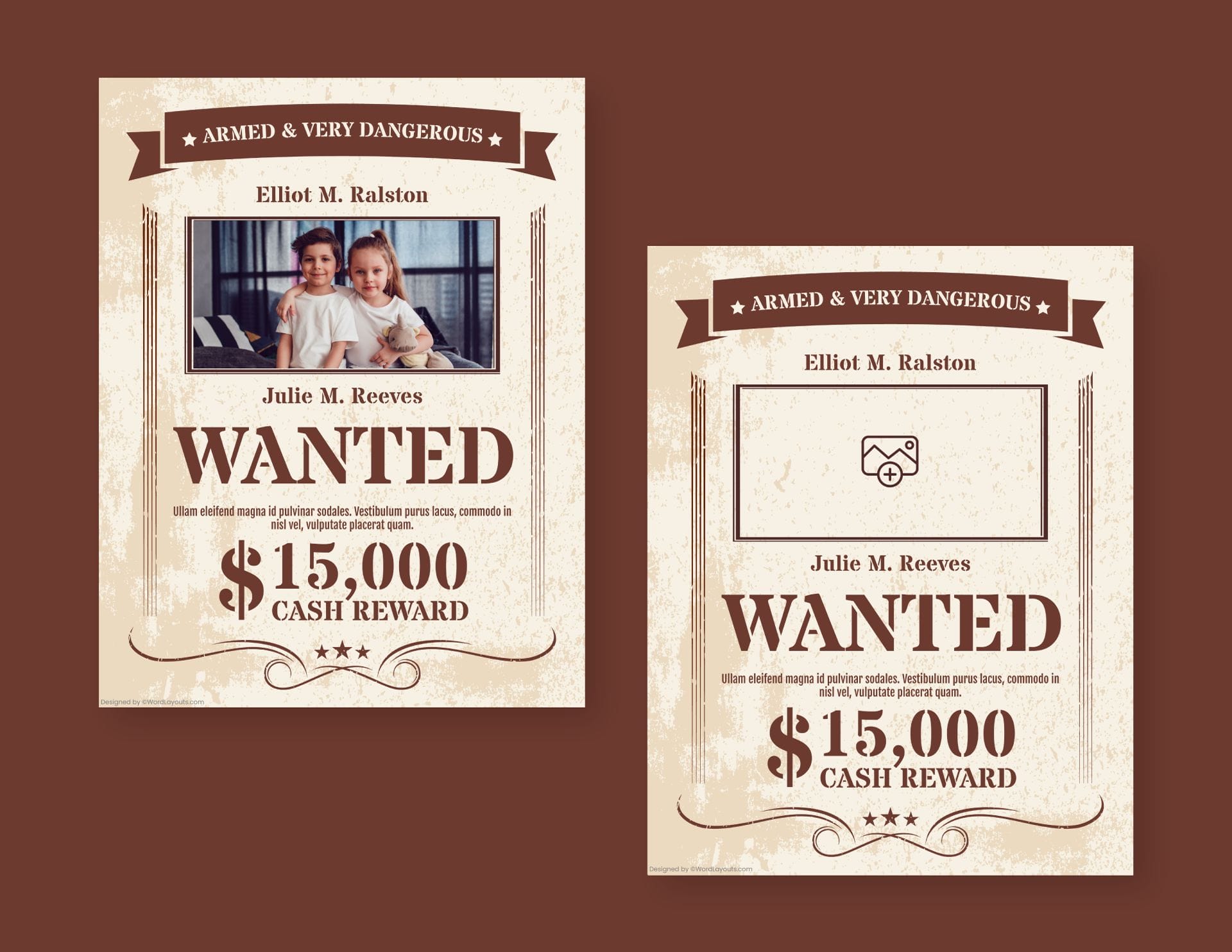 Classic Partners Wanted Poster Template - WordLayouts