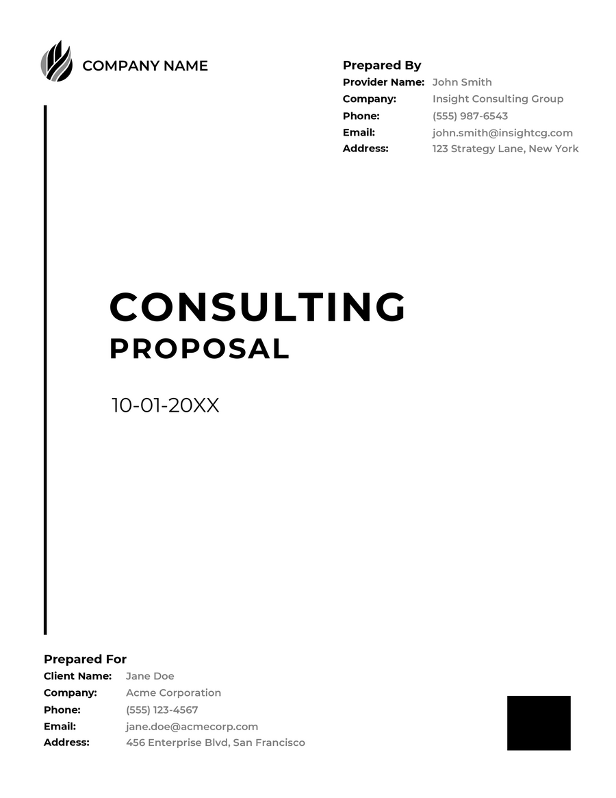 Consulting Proposal Template - WordLayouts