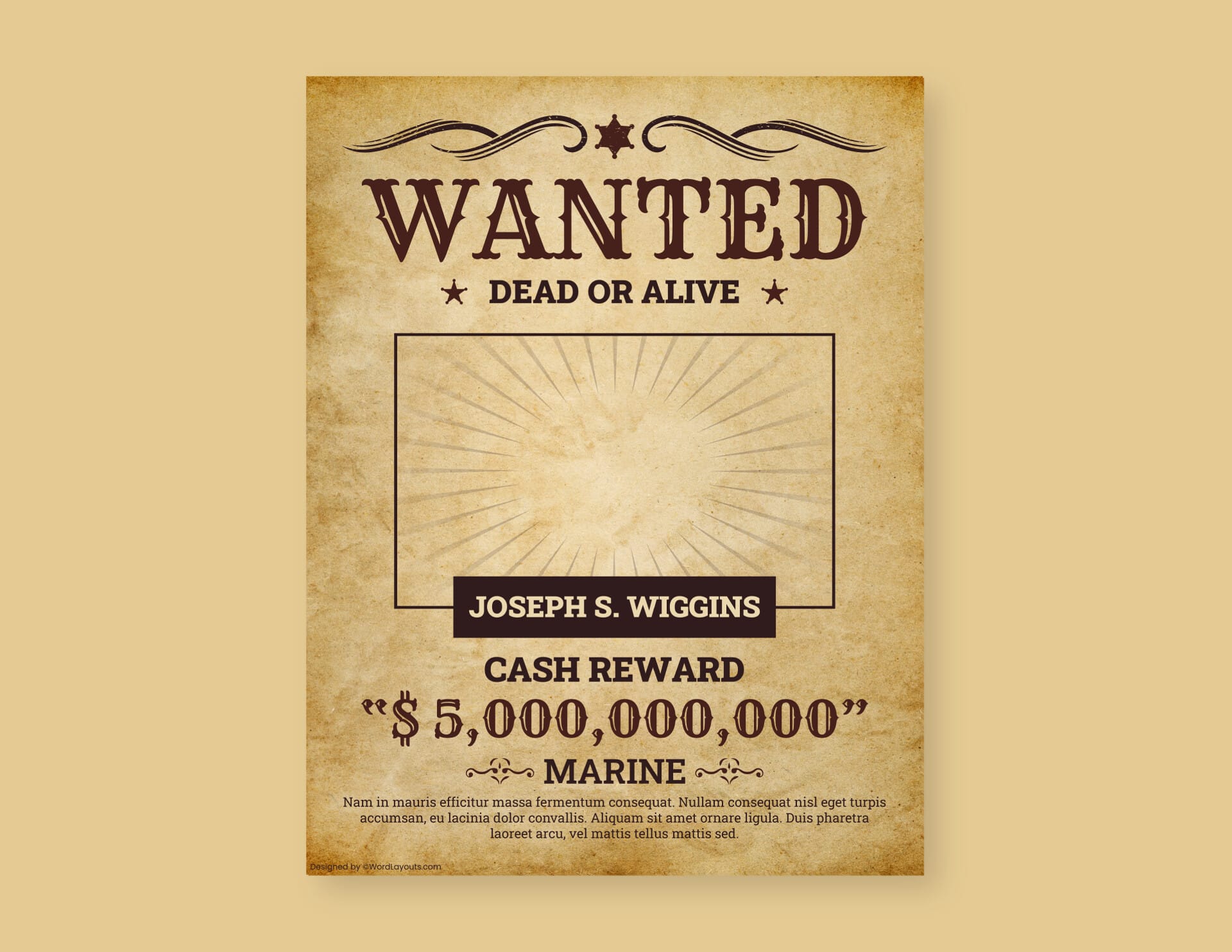 Vintage Western Wanted Poster Template - WordLayouts