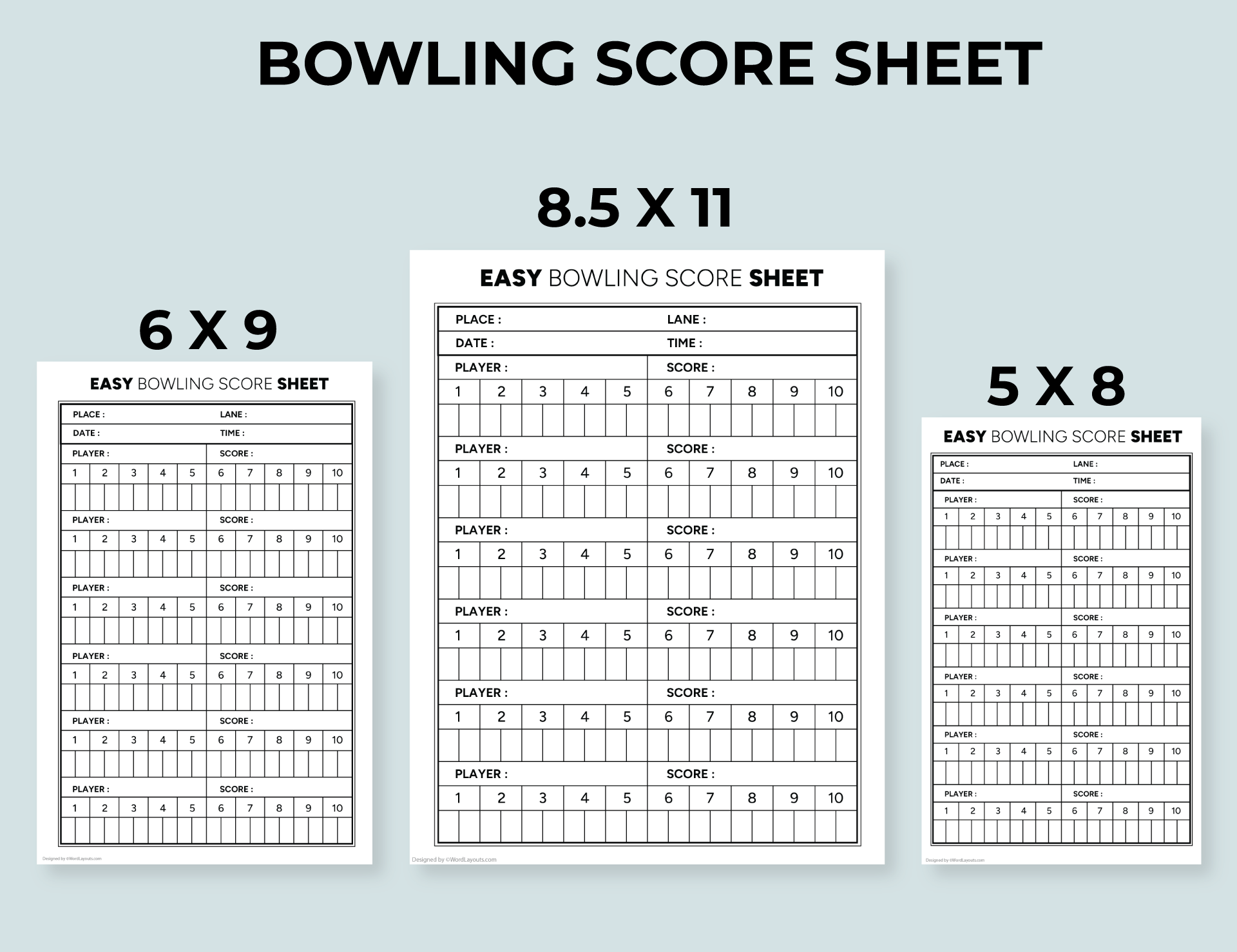 Bowling Scoring Practice Worksheet