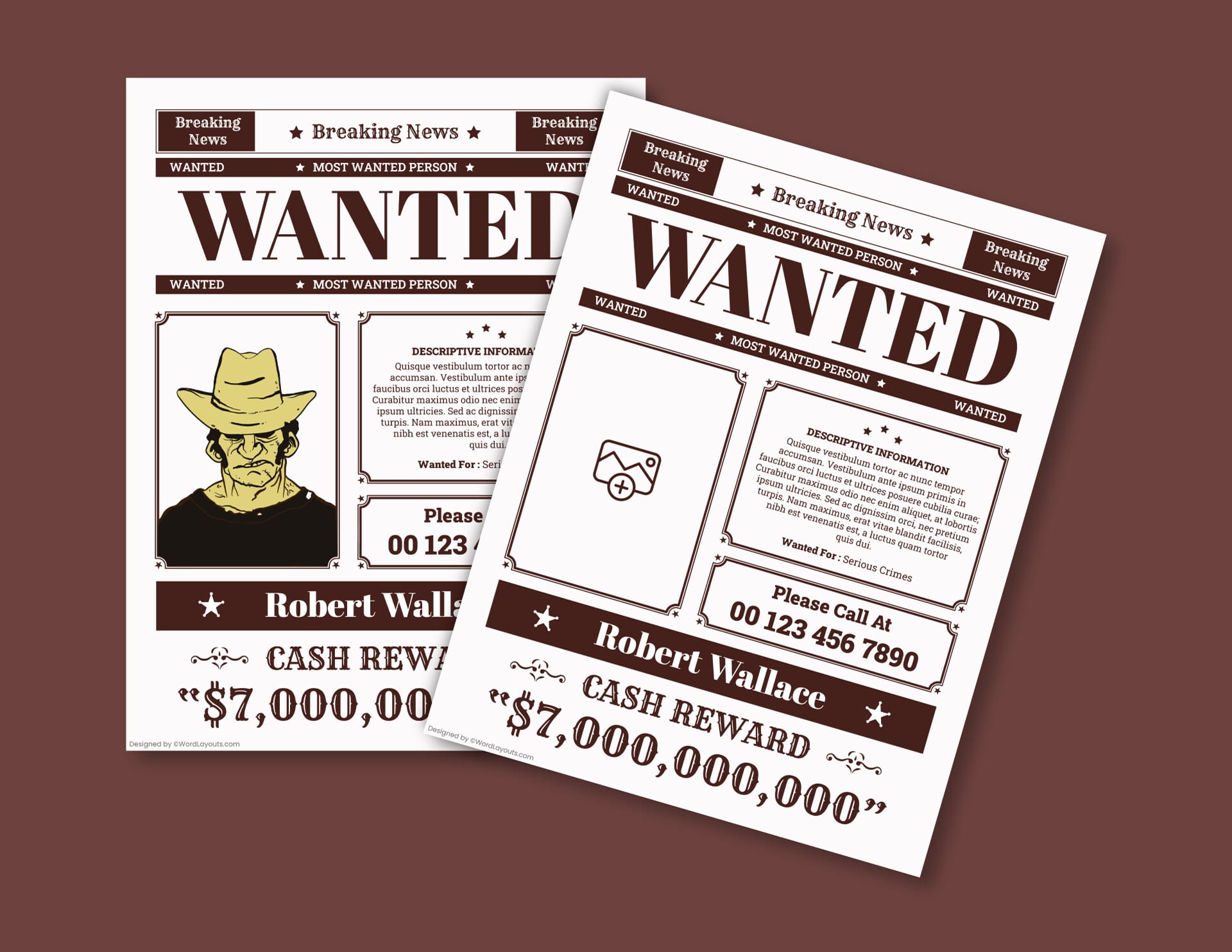 Fortune Hunter's Wanted Template - WordLayouts