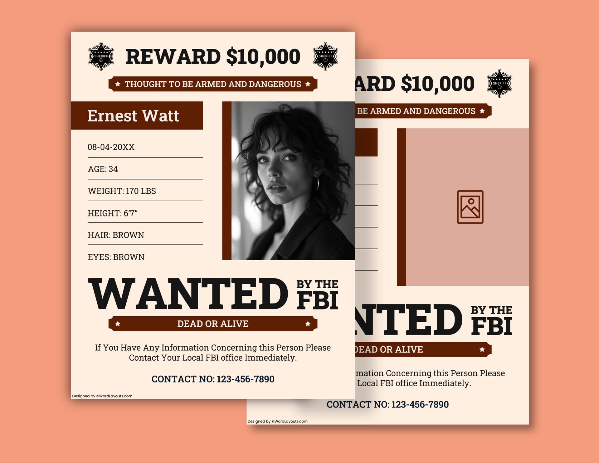 Modern FBI Wanted Poster Template - WordLayouts